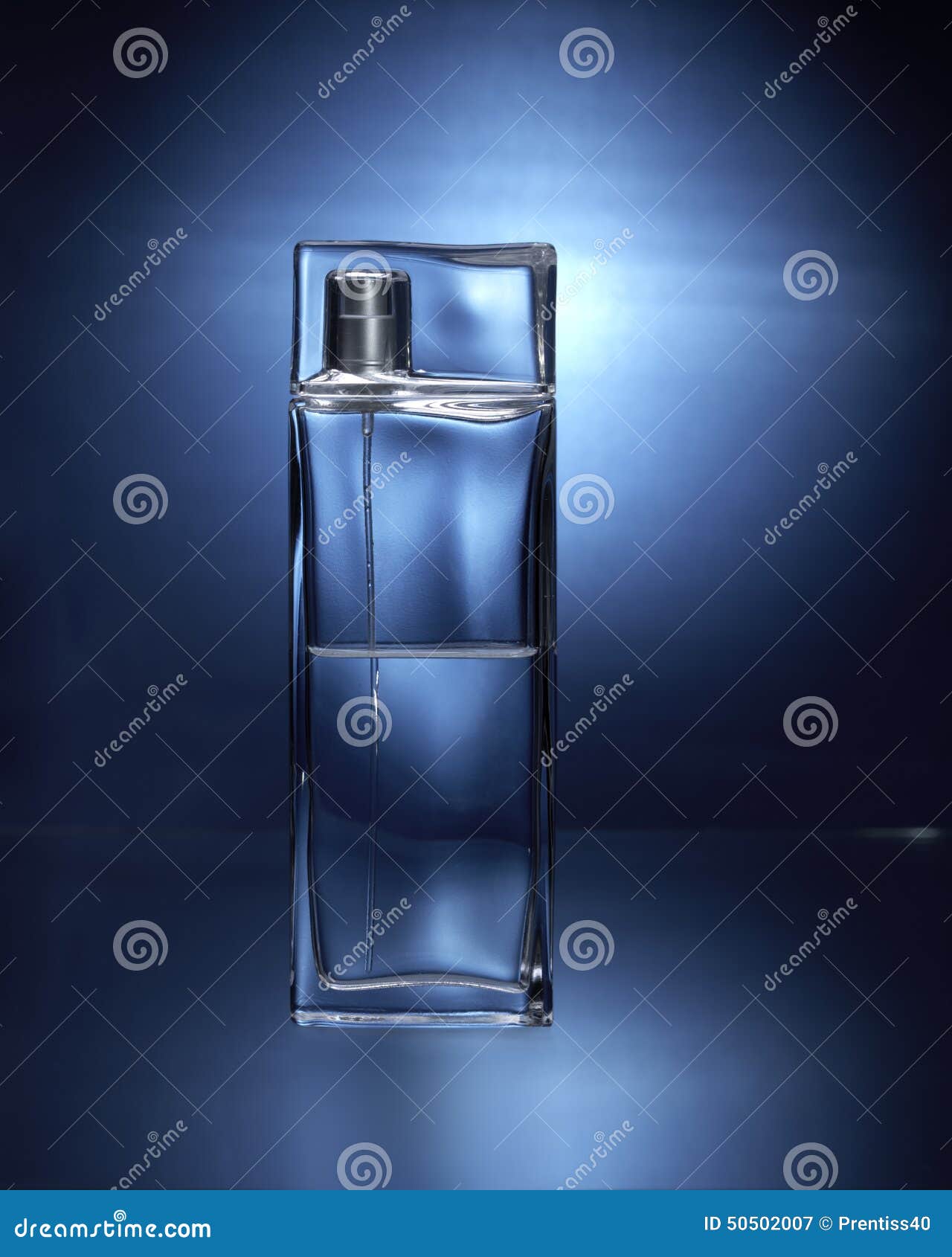 Female Perfume Bottle on Nice Blue Background Stock Image - Image of ...