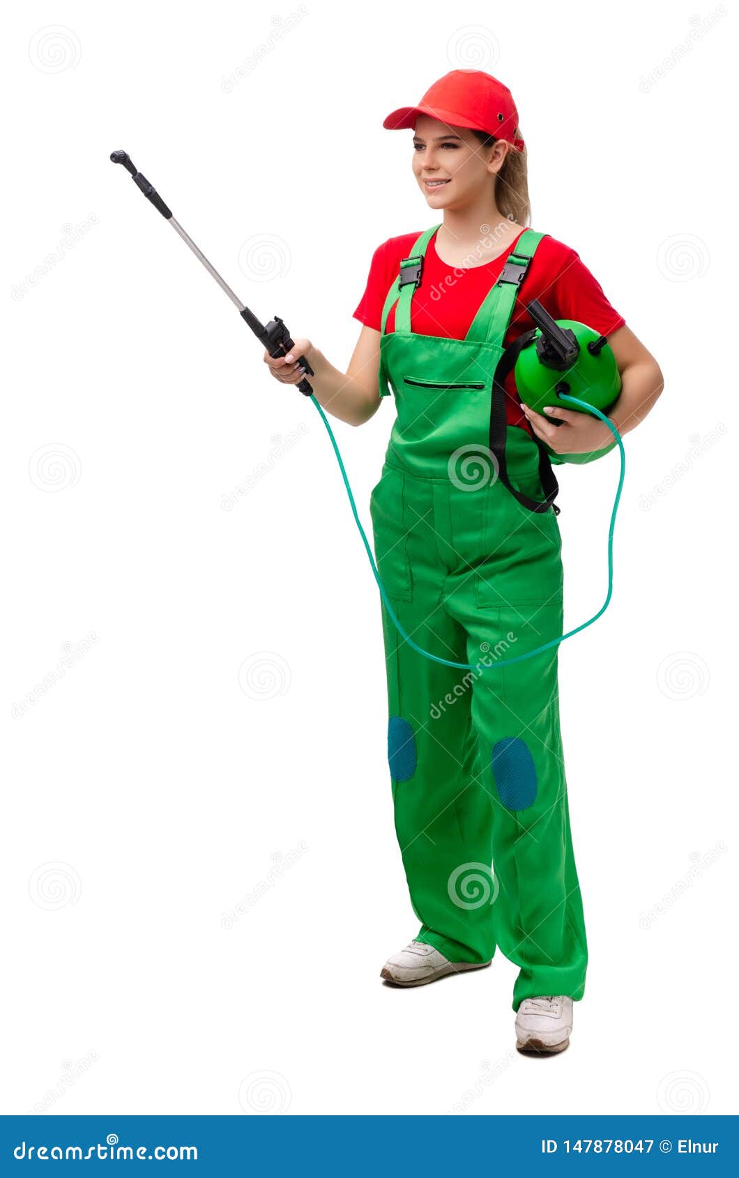 The Female Pest Control Contractor Isolated on White Stock Image ...