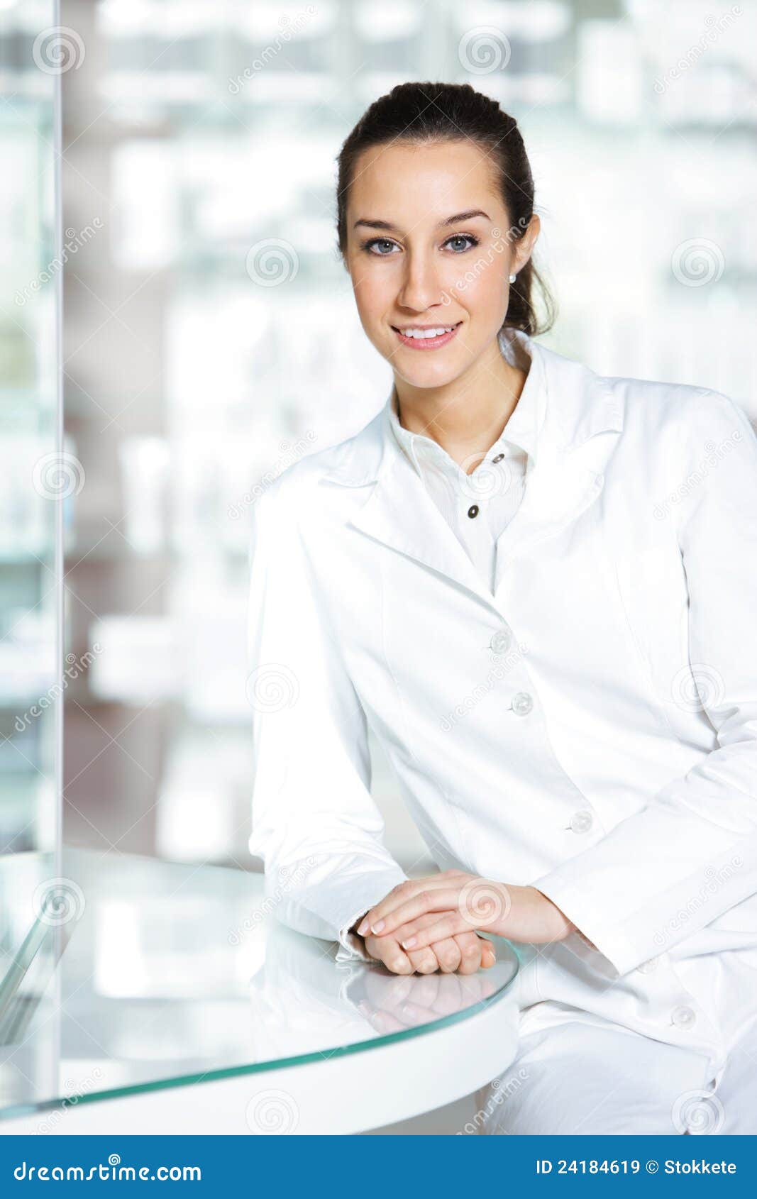 Female pharmacist stock image. Image of confidence, medicine - 24184619