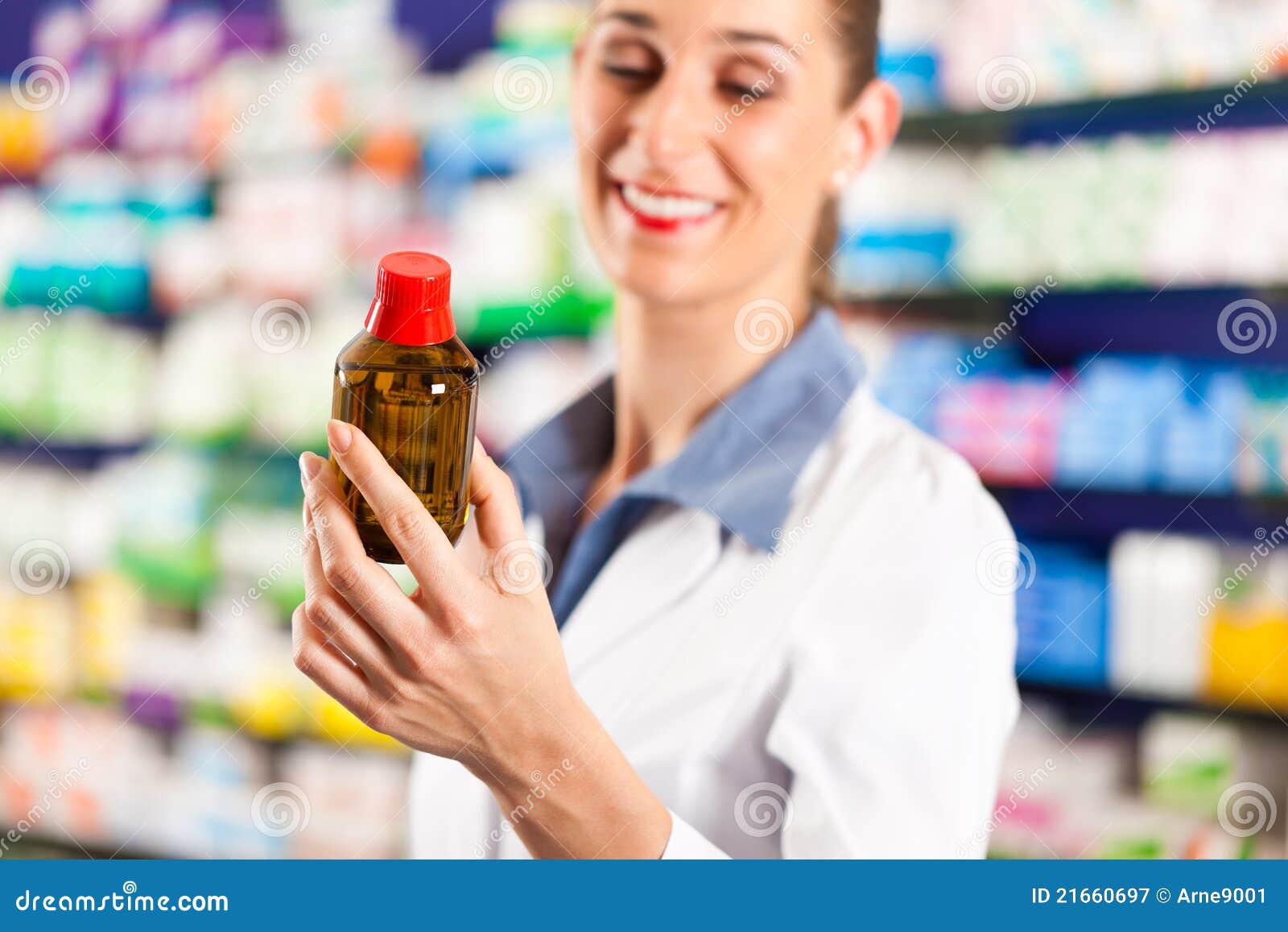 Female Pharmacist in Her Pharmacy Stock Image - Image of experience ...