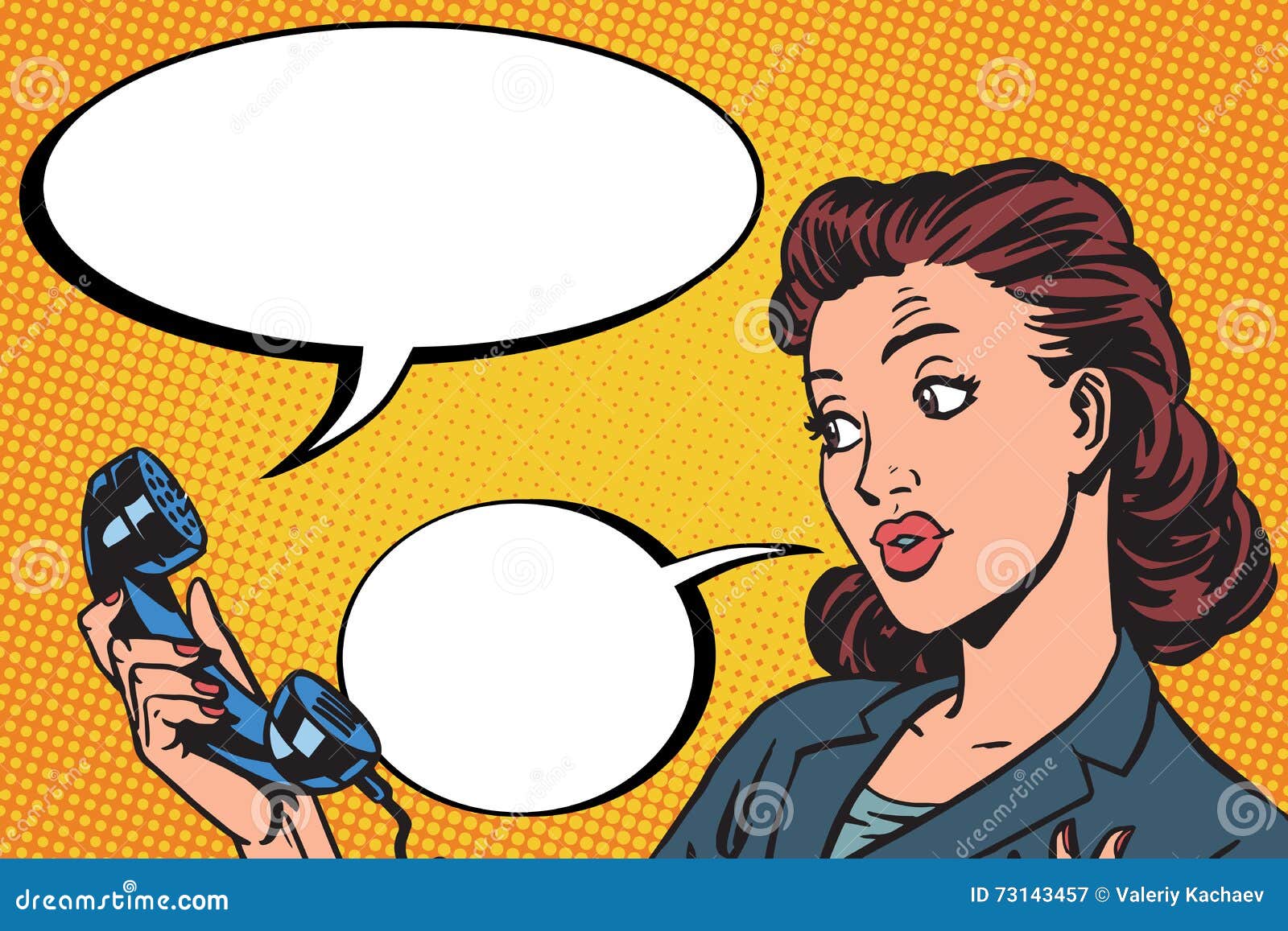 Female Phone Conversation Communication Stock Vector - Illustration of ...