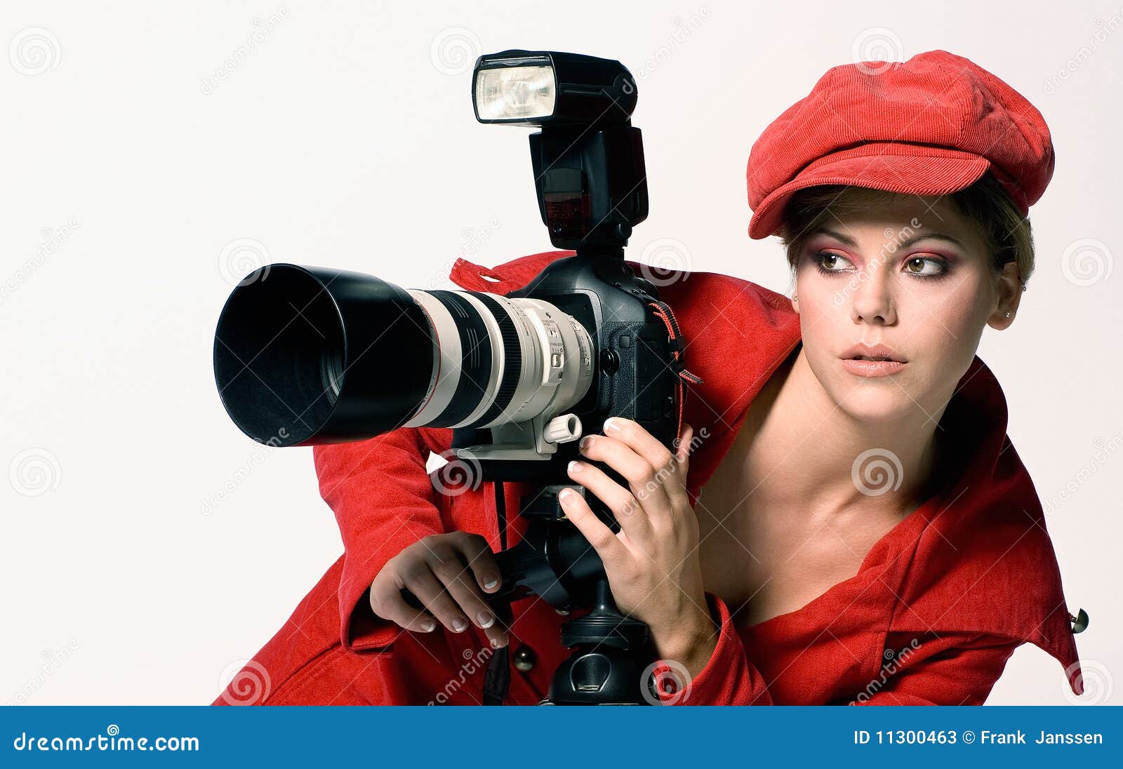 Female photographer stock image. Image of girl, camera - 11300463