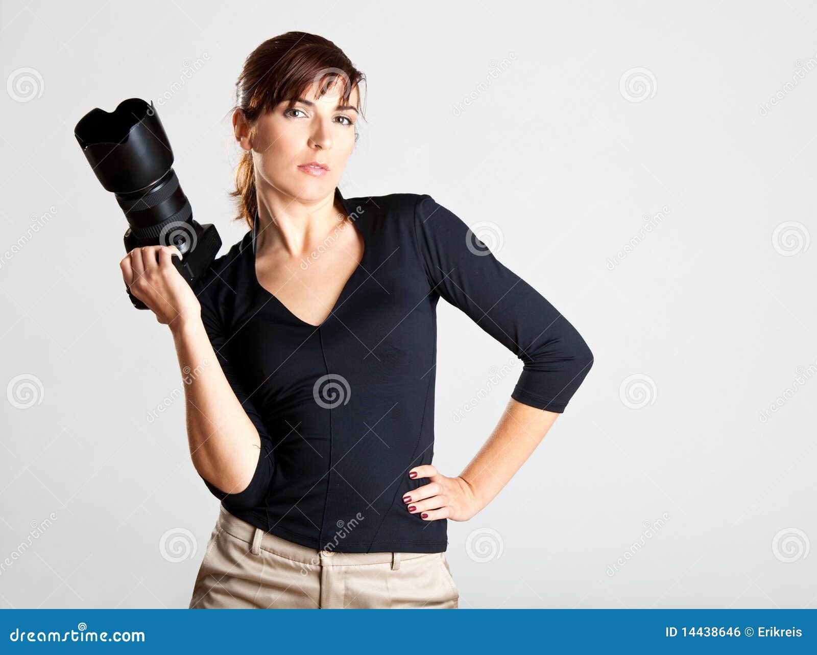 Female Photographer stock photo. Image of fresh, casual - 14438646
