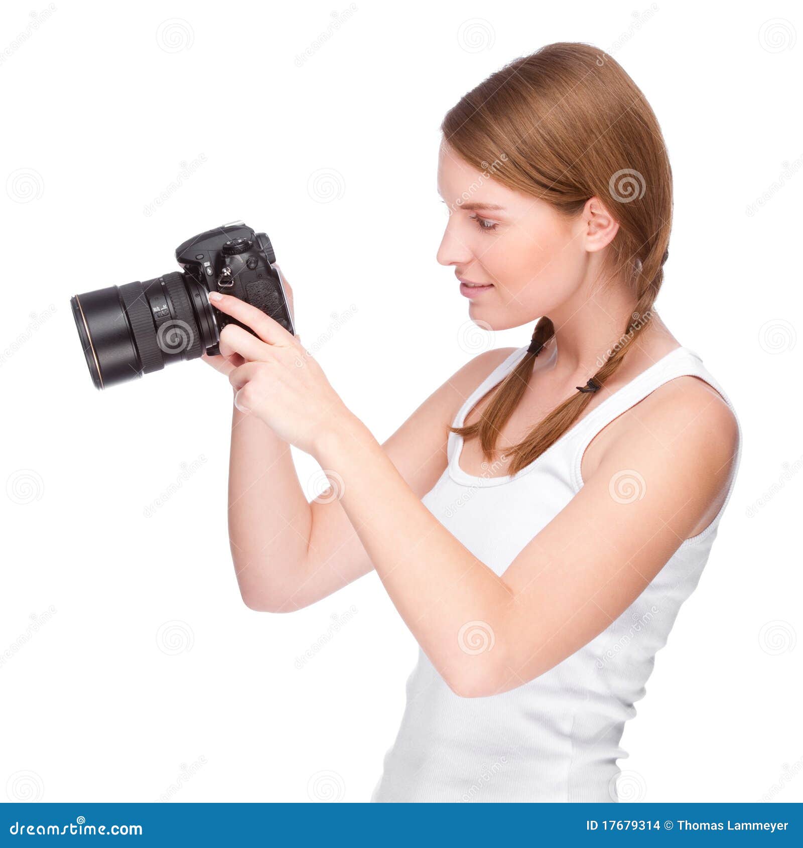 Female photographer stock photo. Image of holding, digital - 17679314