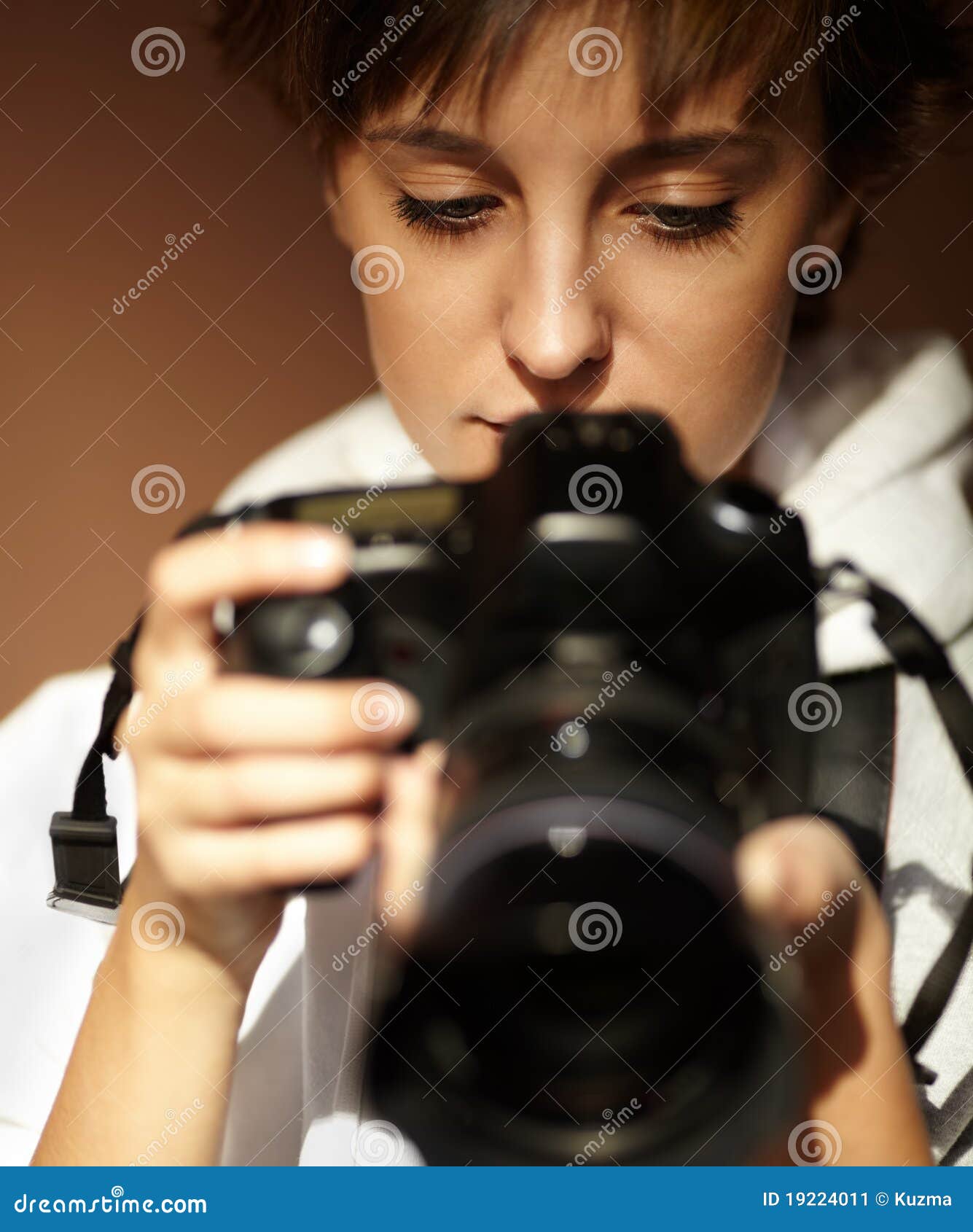 Female photographer stock image. Image of person, lens - 19224011