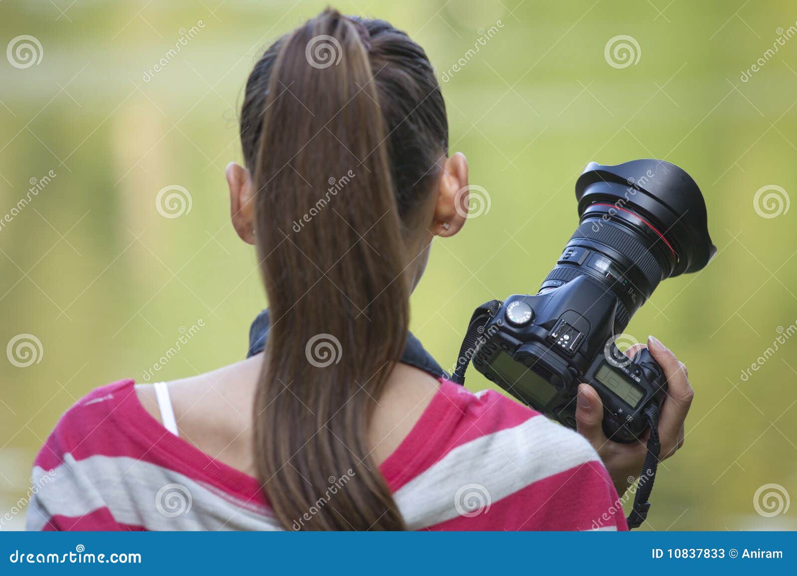 Female Photographer with Camera Stock Image - Image of female, working ...