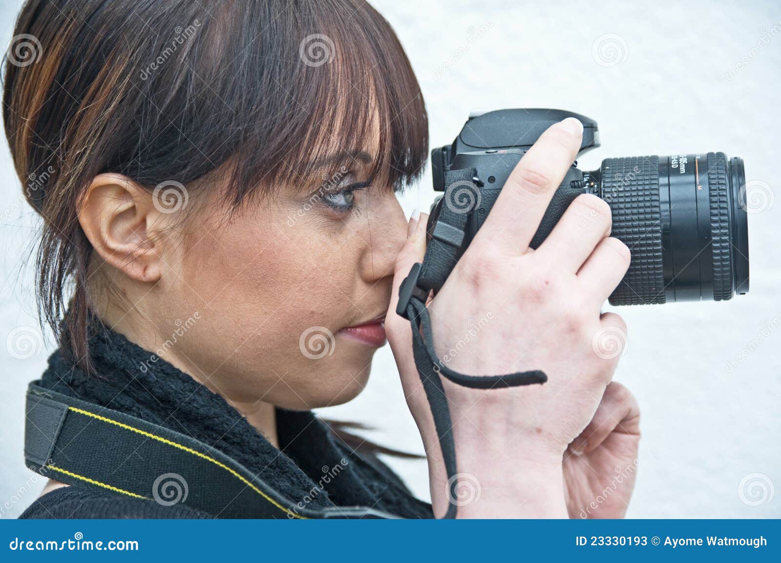 Female Photographer with Nikon Camera. Stock Image - Image of female ...