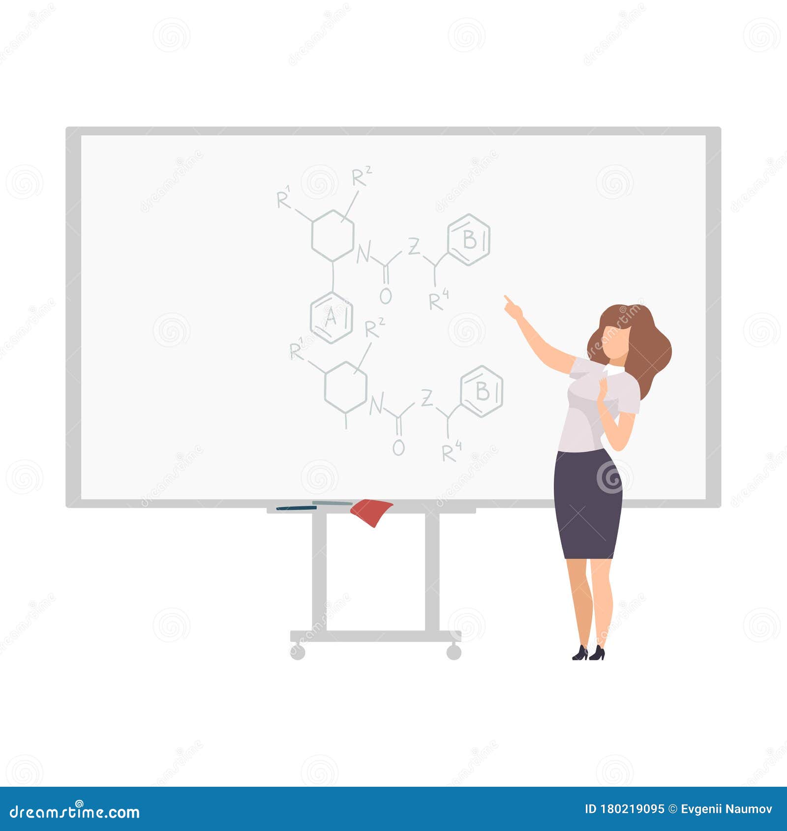 Female Physics Professor Teaching Students In Classroom, University ...