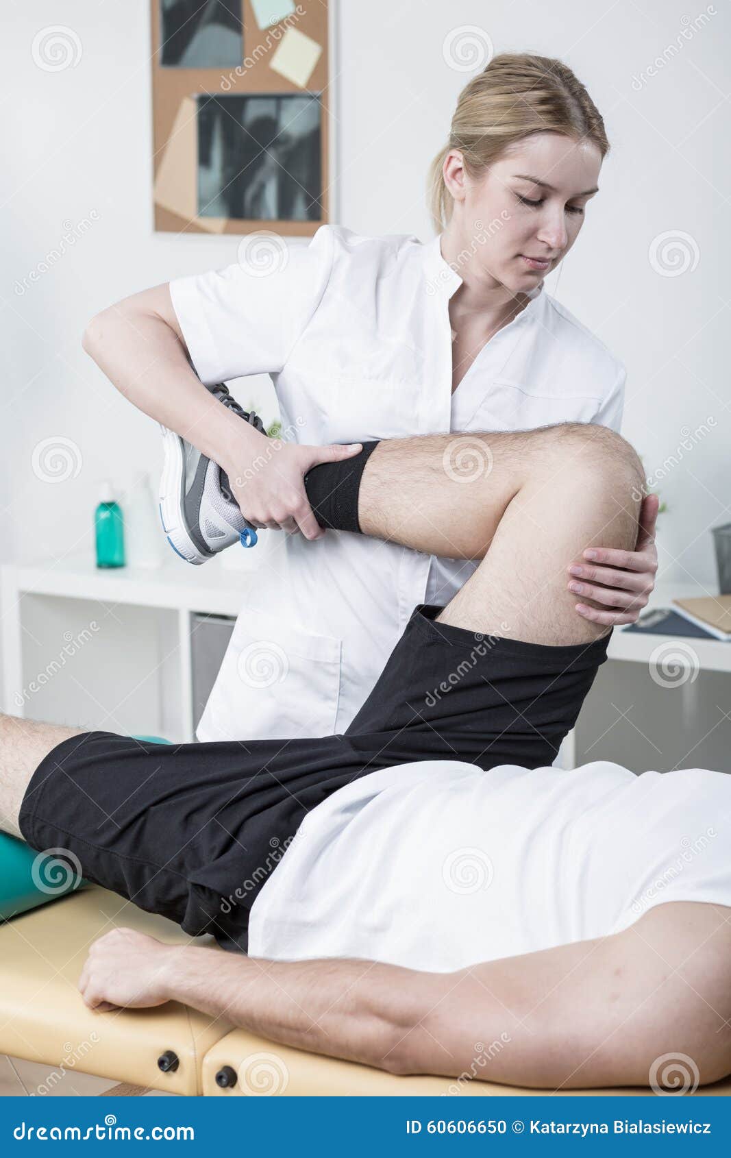 Female Physiotherapist Working with Patient Stock Photo - Image of ...