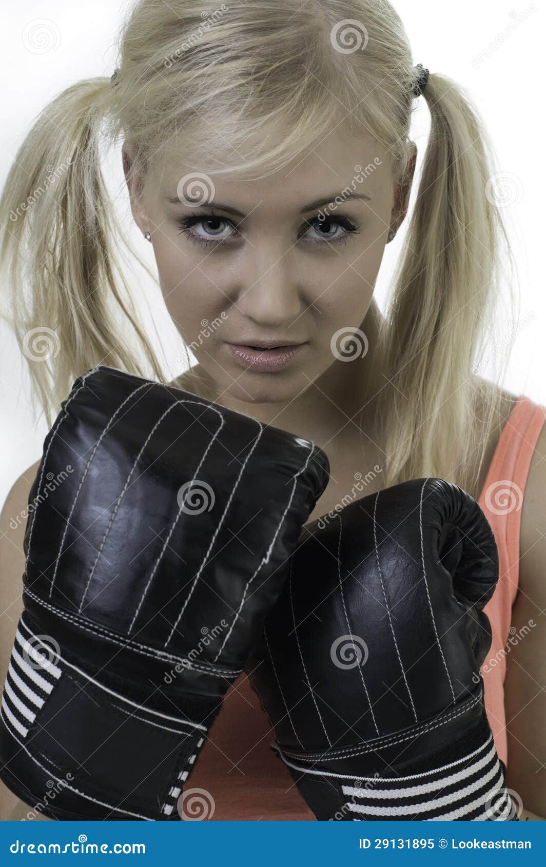 Female with Pig Tails Boxing Stock Image - Image of female, training ...