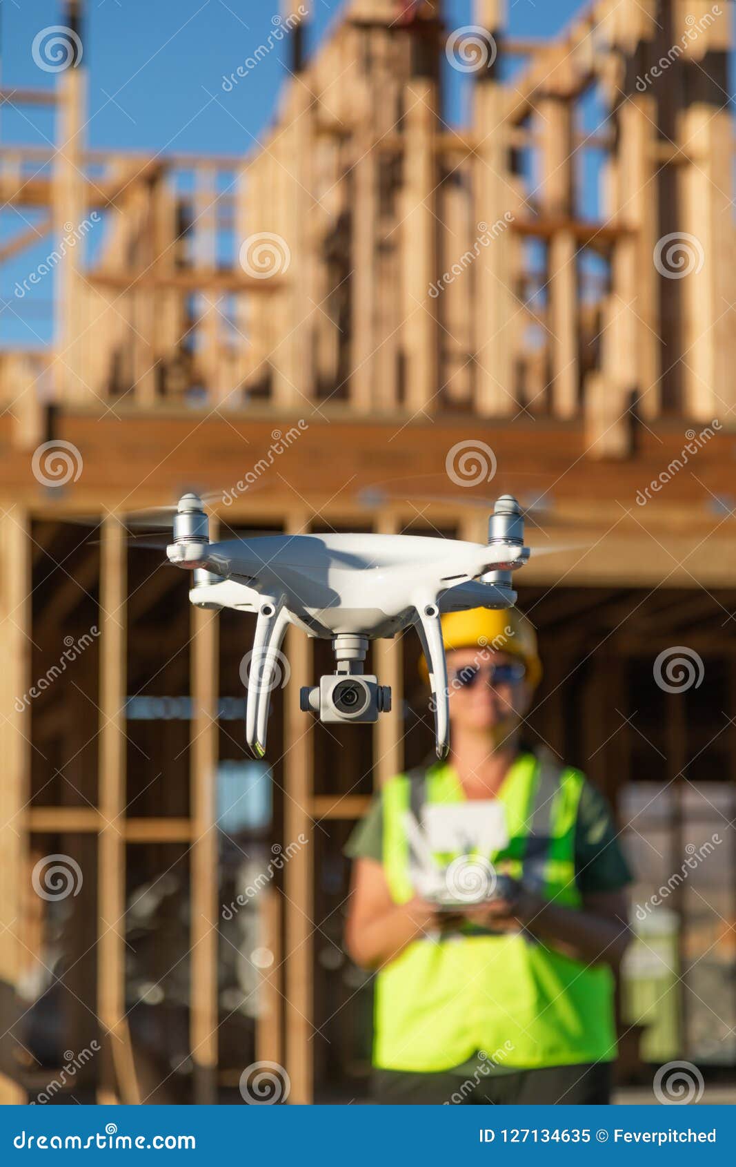 Female Unmanned Aircraft System UAV Quadcopter Drone Pilot Stock ...