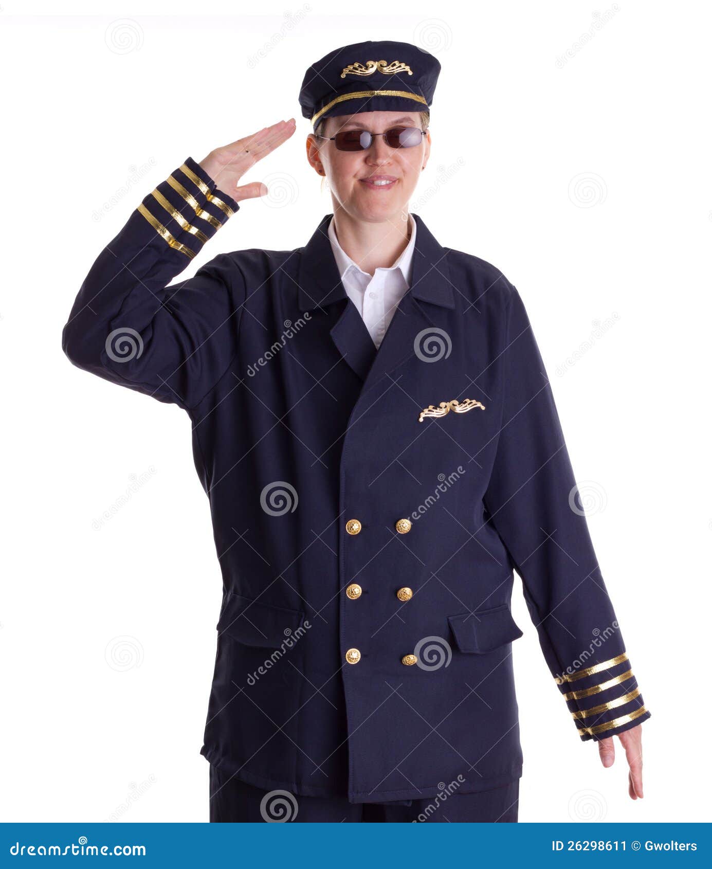 Female pilot saluting stock image. Image of trip, business - 26298611