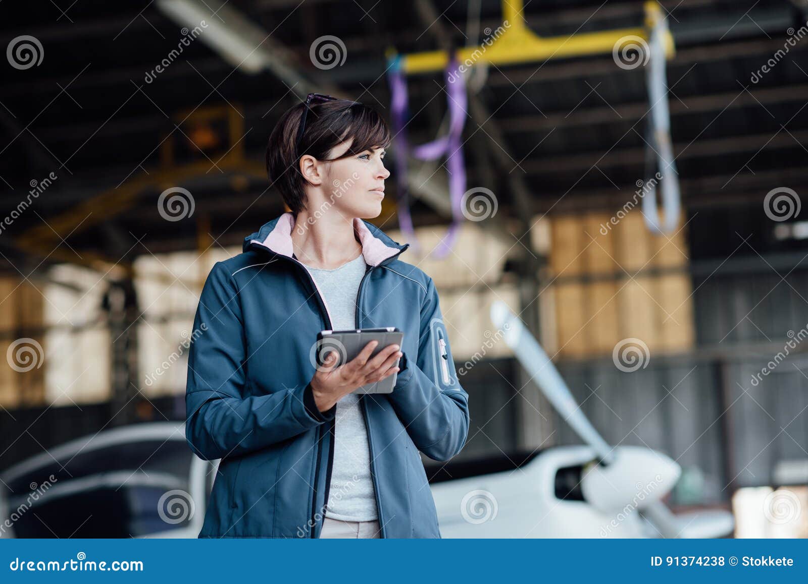 340 Female Pilot Hangar Stock Photos - Free & Royalty-Free Stock Photos ...