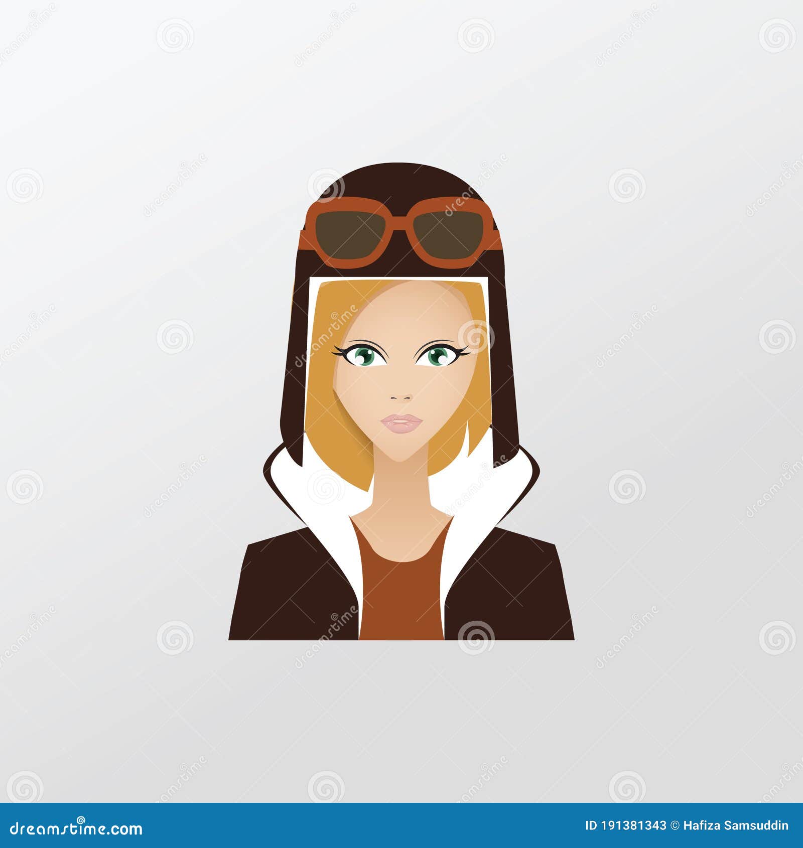 Female Pilot. Vector Illustration Decorative Design Stock Vector ...