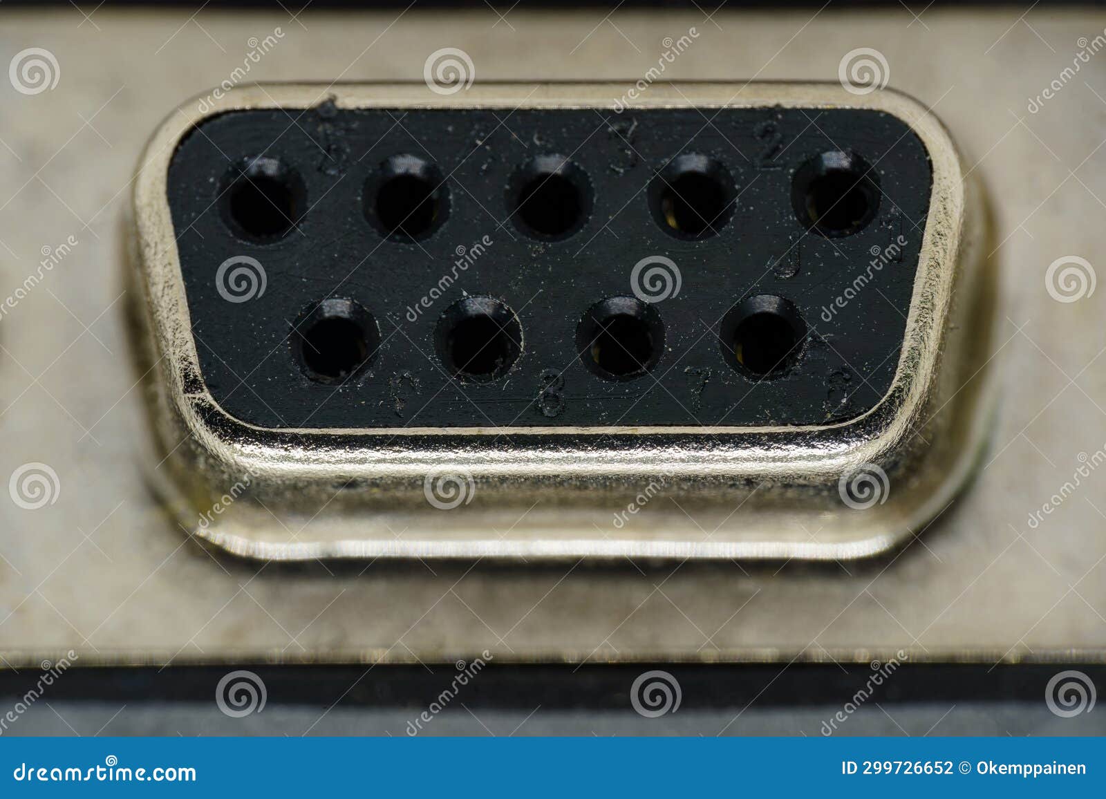 Female 9-pin Serial Port, Close Up Stock Photo - Image of connector ...