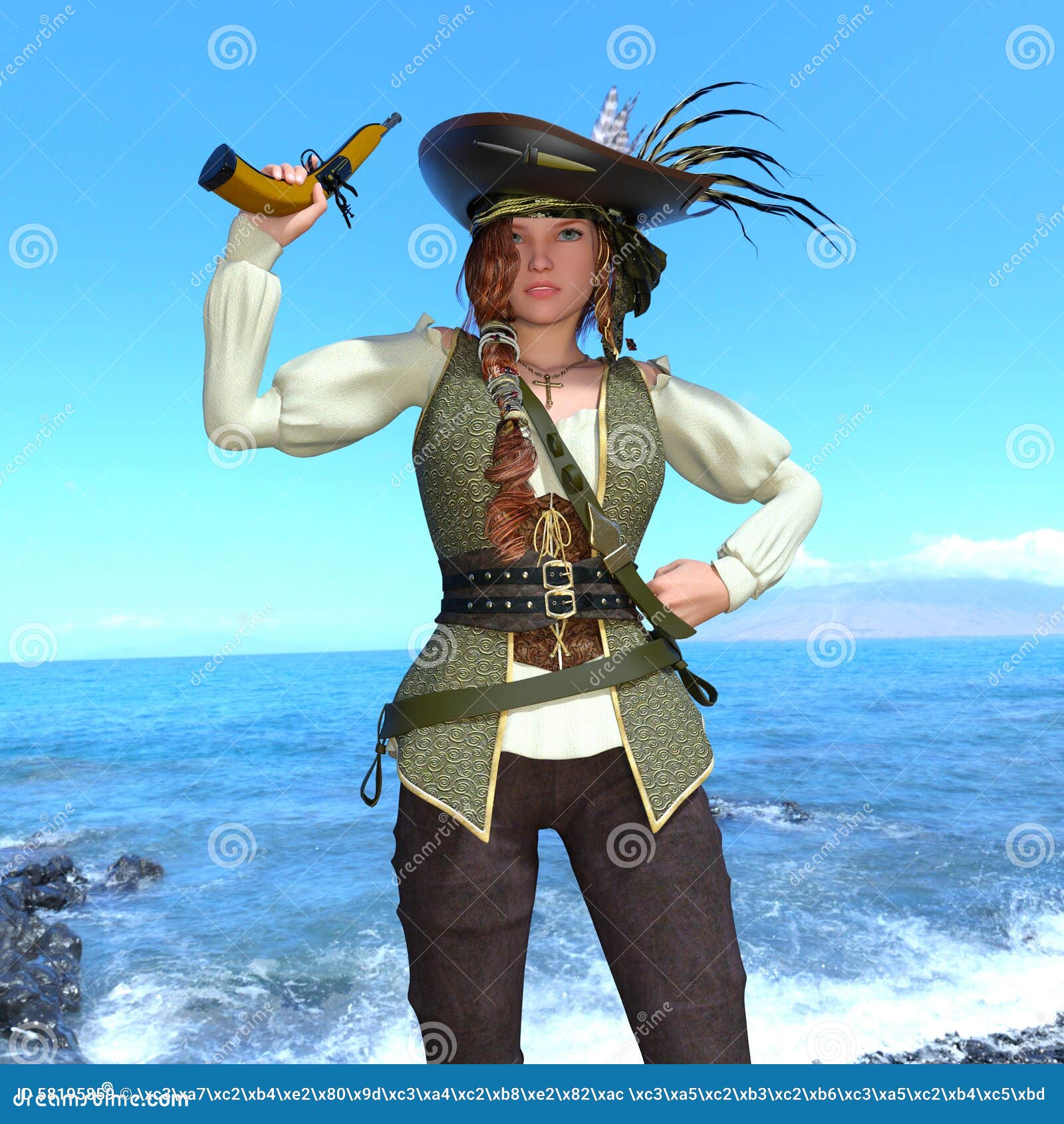 Female pirates stock image. Image of woman, pirates, fight - 58195859