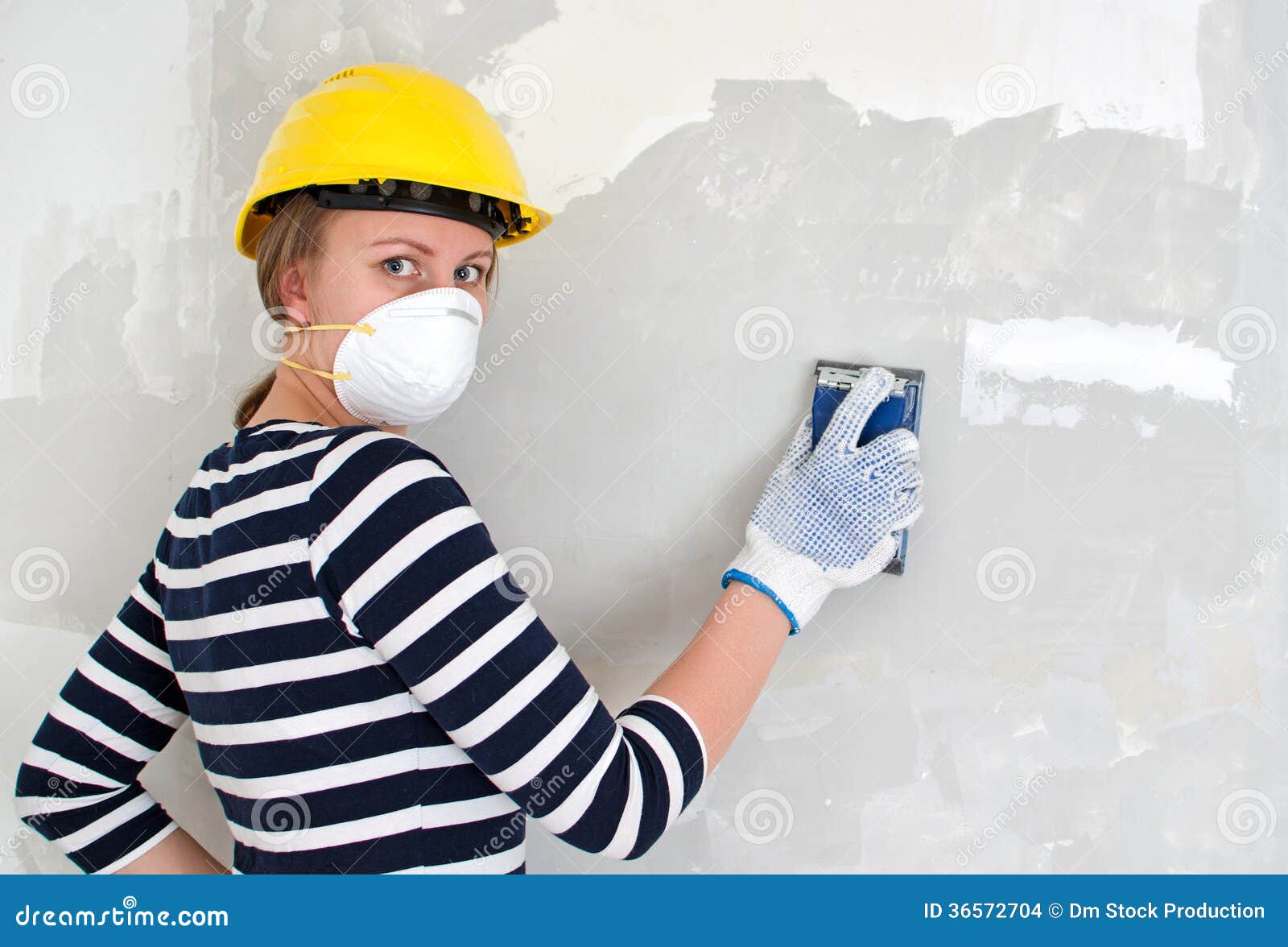 Female plasterer stock photo. Image of plasterer, professional - 36572704
