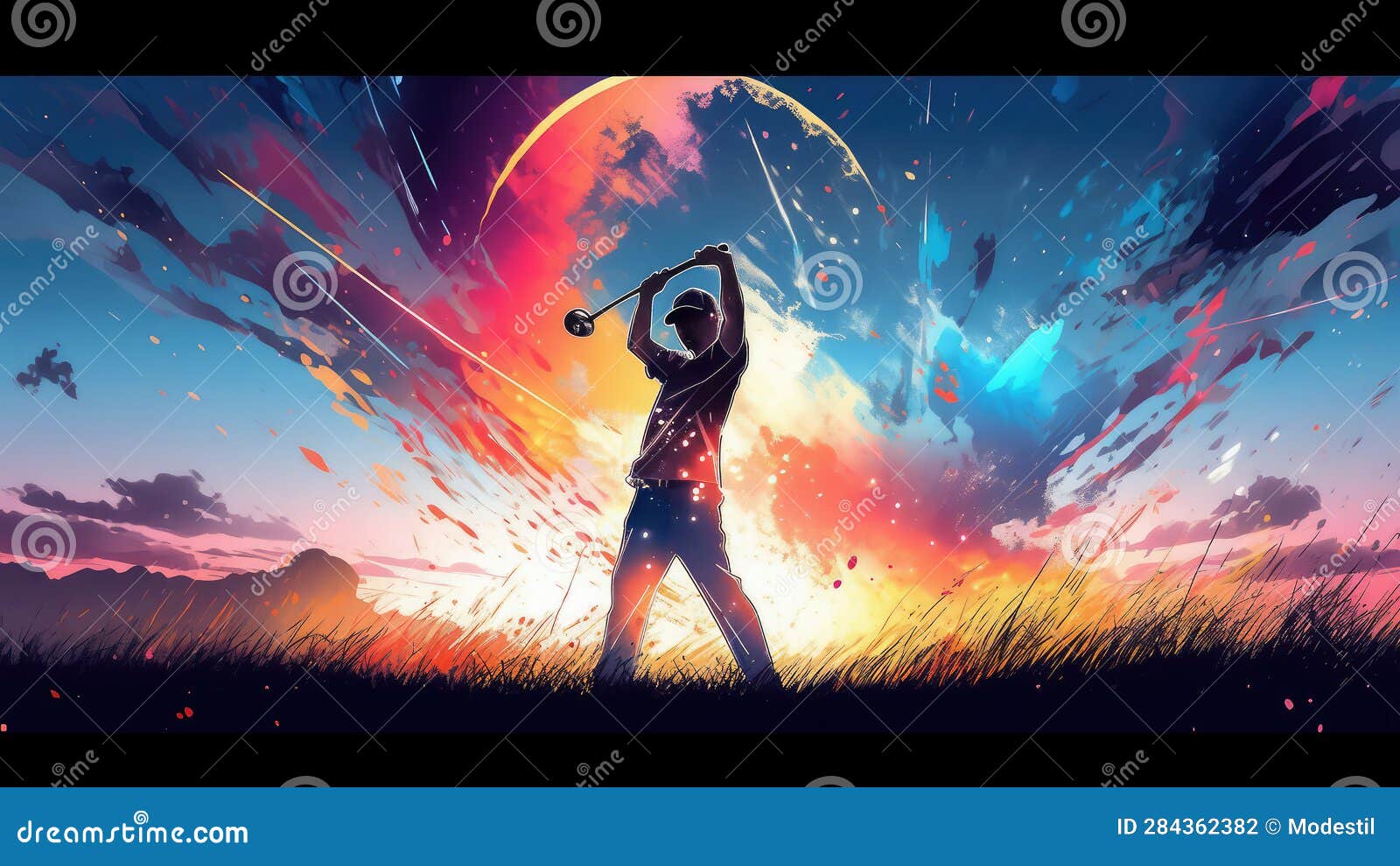 Female Playing Golf Outdoor in the Summer - Generative AI Stock ...