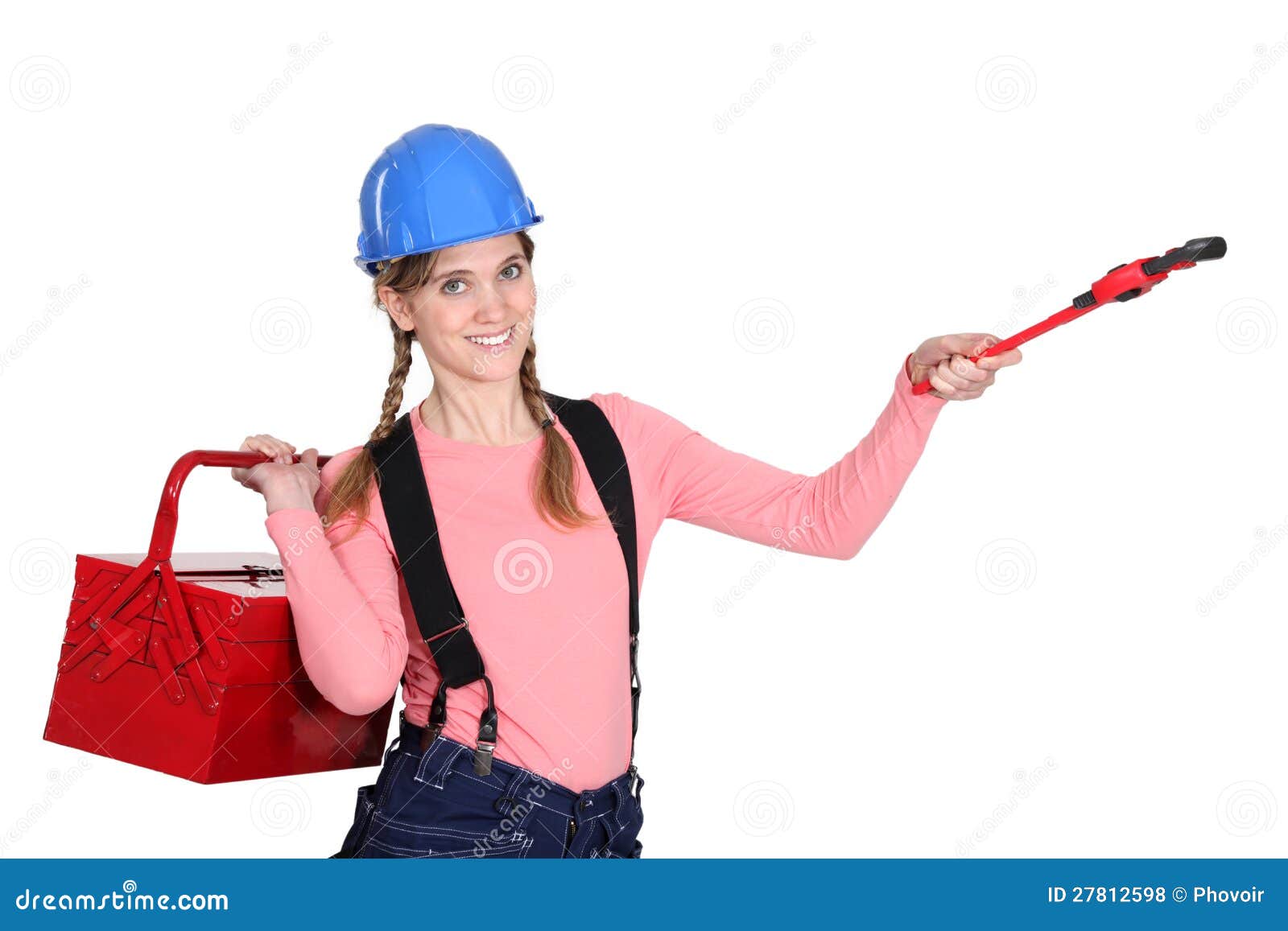 Female Plumber Ready To Work Stock Photo - Image of professional ...