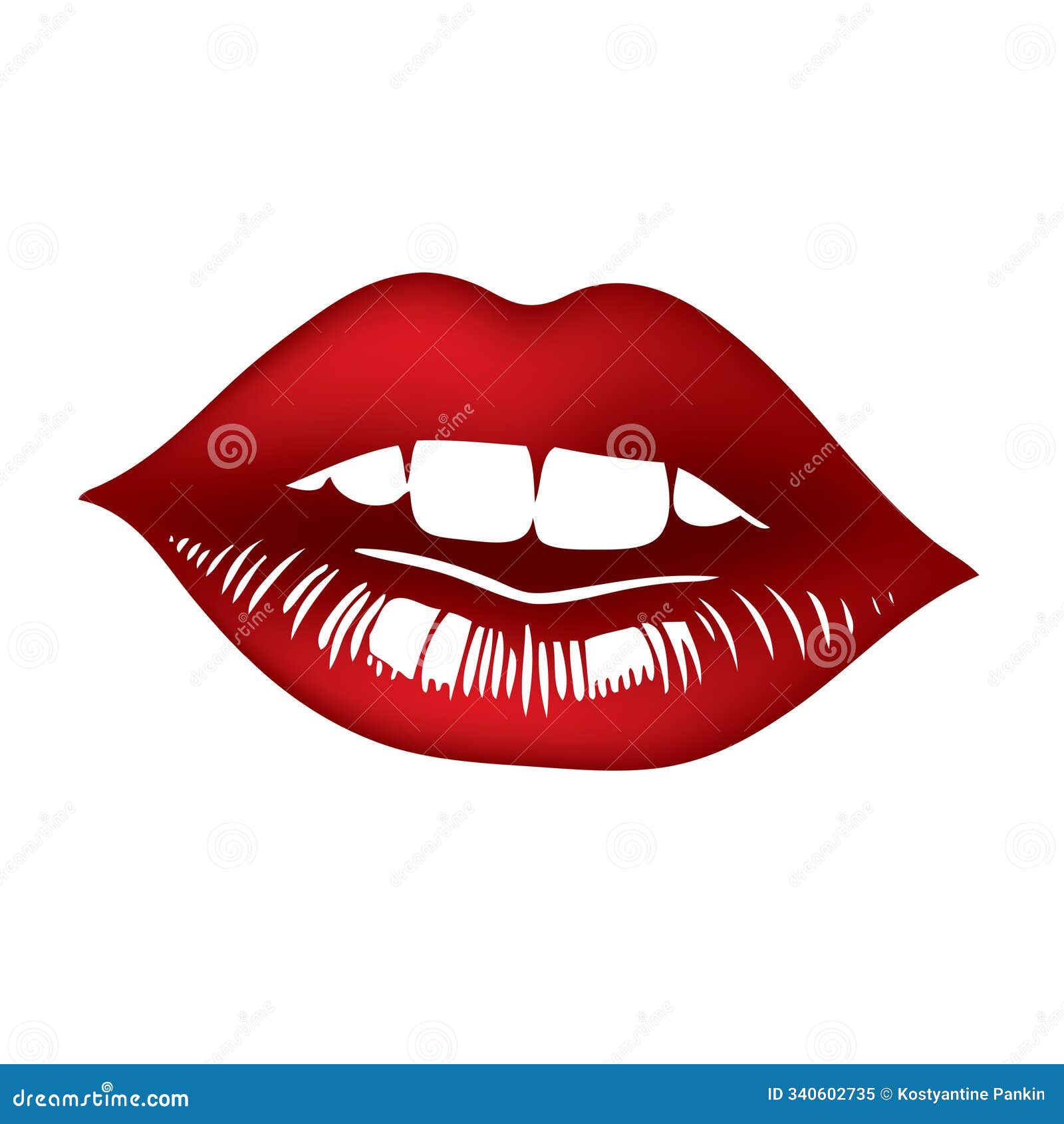 Female plump lips stock illustration. Illustration of teeth - 340602735