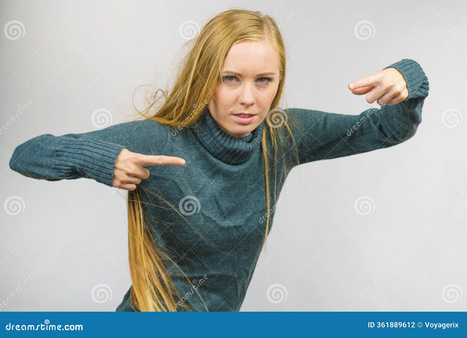 Female Pointing with Finger Stock Photo - Image of woman, long: 361889612