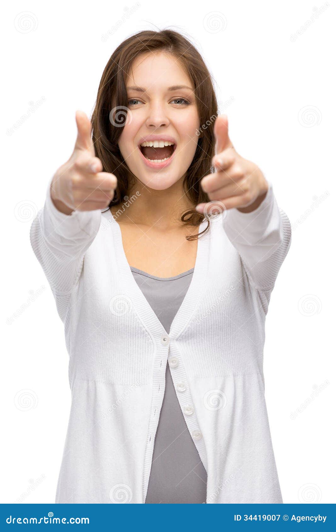 Female pointing with hand stock image. Image of caucasian - 34419007