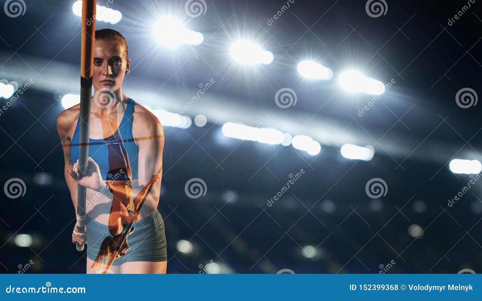 Female Pole Vaulter Training or Performing at the Stadium Stock Photo ...