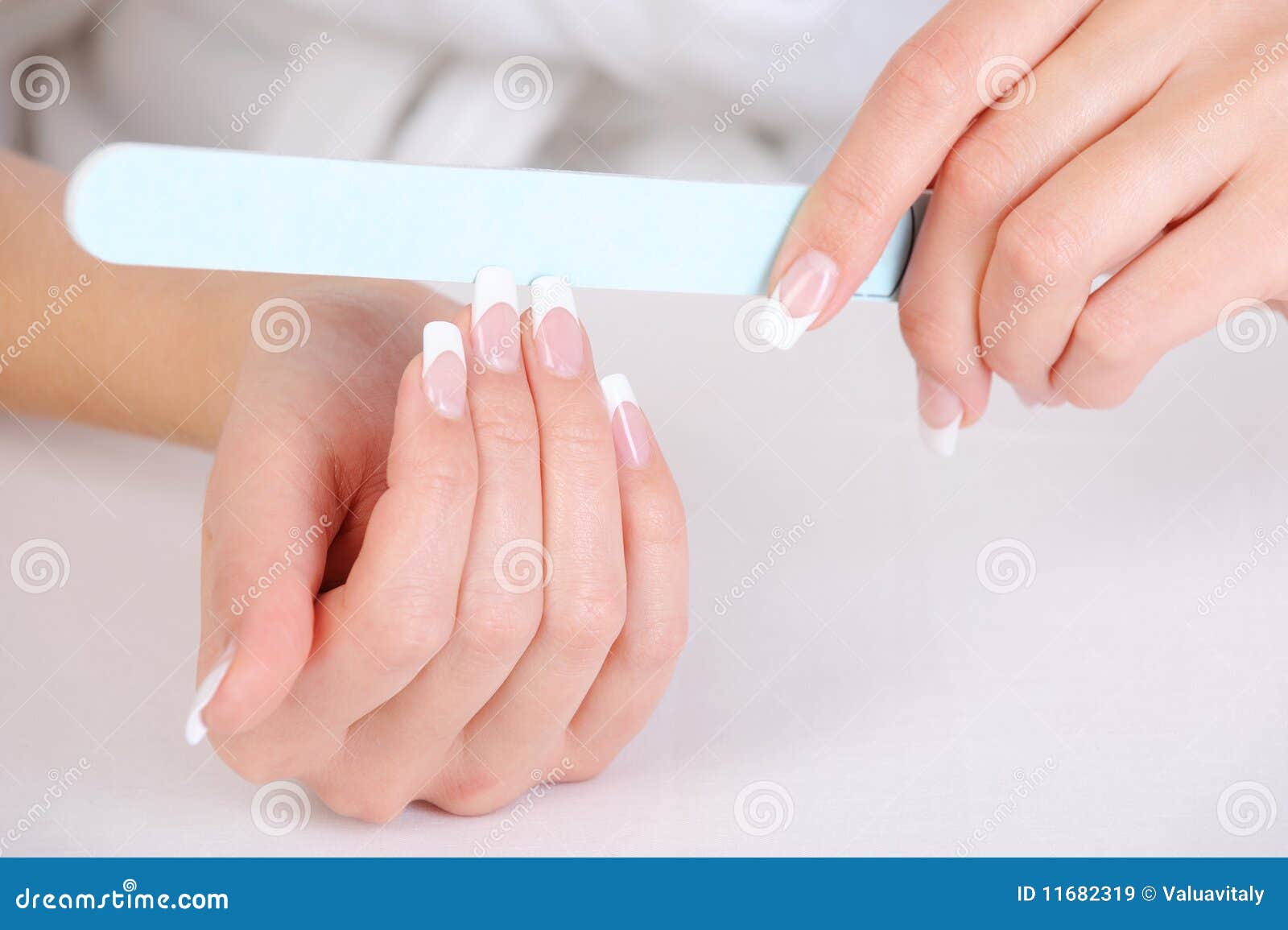 Female Polishing Her Fingernails Stock Image - Image of preparation ...