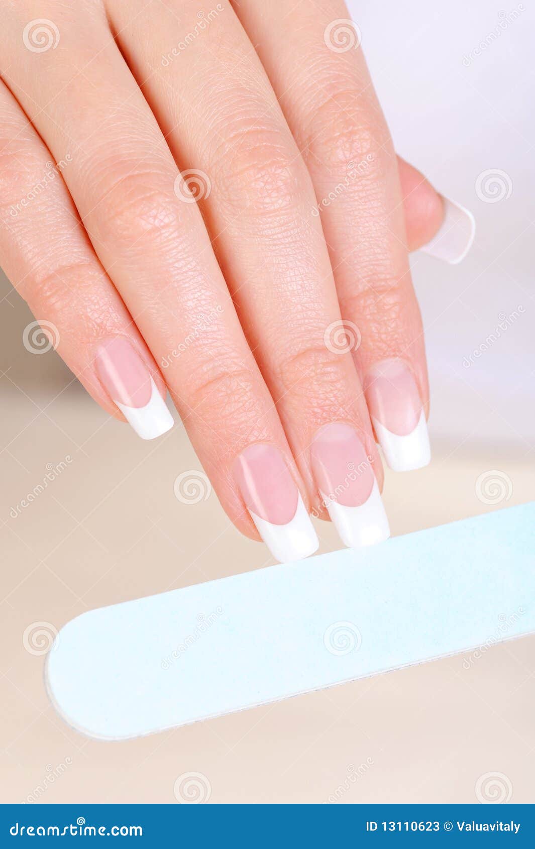 Female Polishing Nails on Hand with Nailfile Stock Image - Image of ...