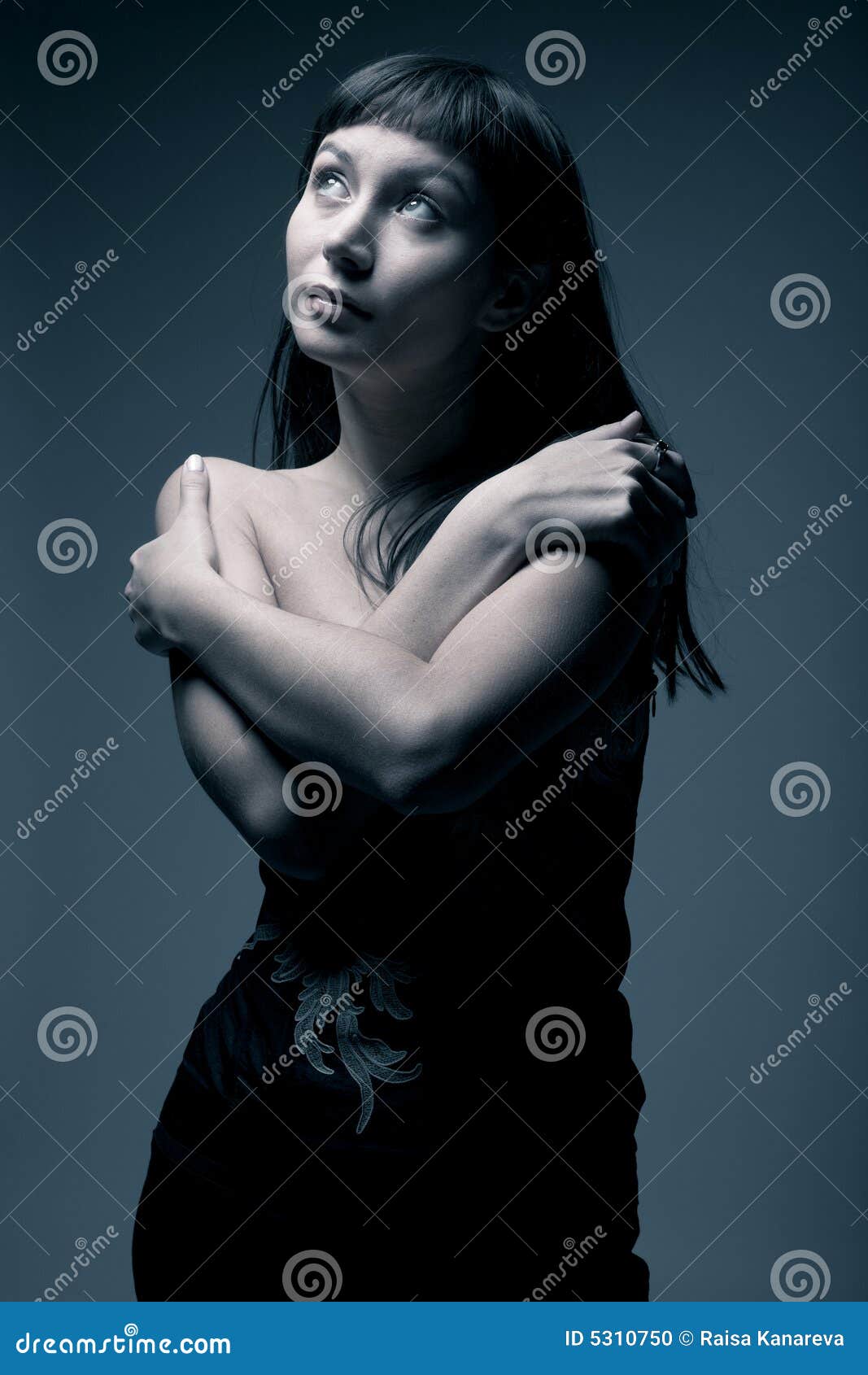 Female Portrait in Cold Tones Stock Photo - Image of cold, lashes: 5310750