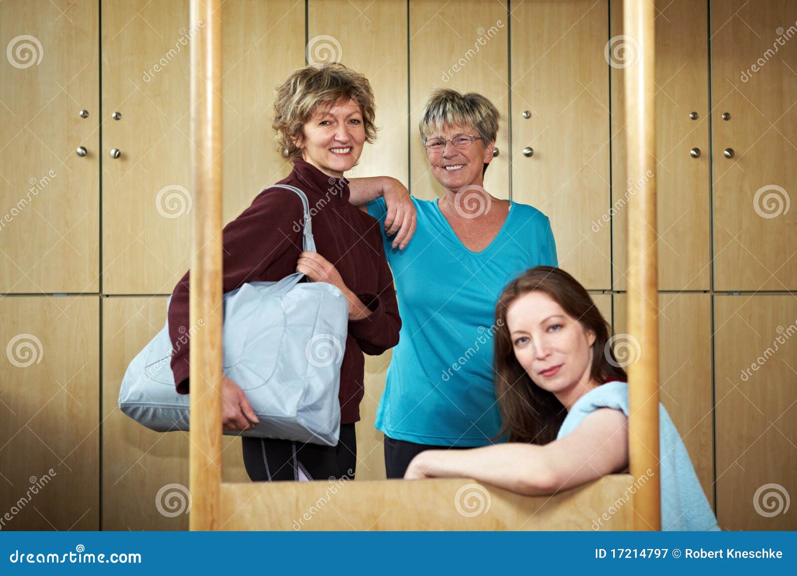 Female Portrait in Locker Room Stock Image - Image of pool, changing ...