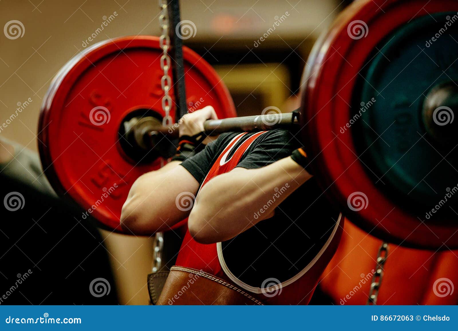 Female Powerlifter Squat Barbell Stock Image - Image of bench, healthy ...