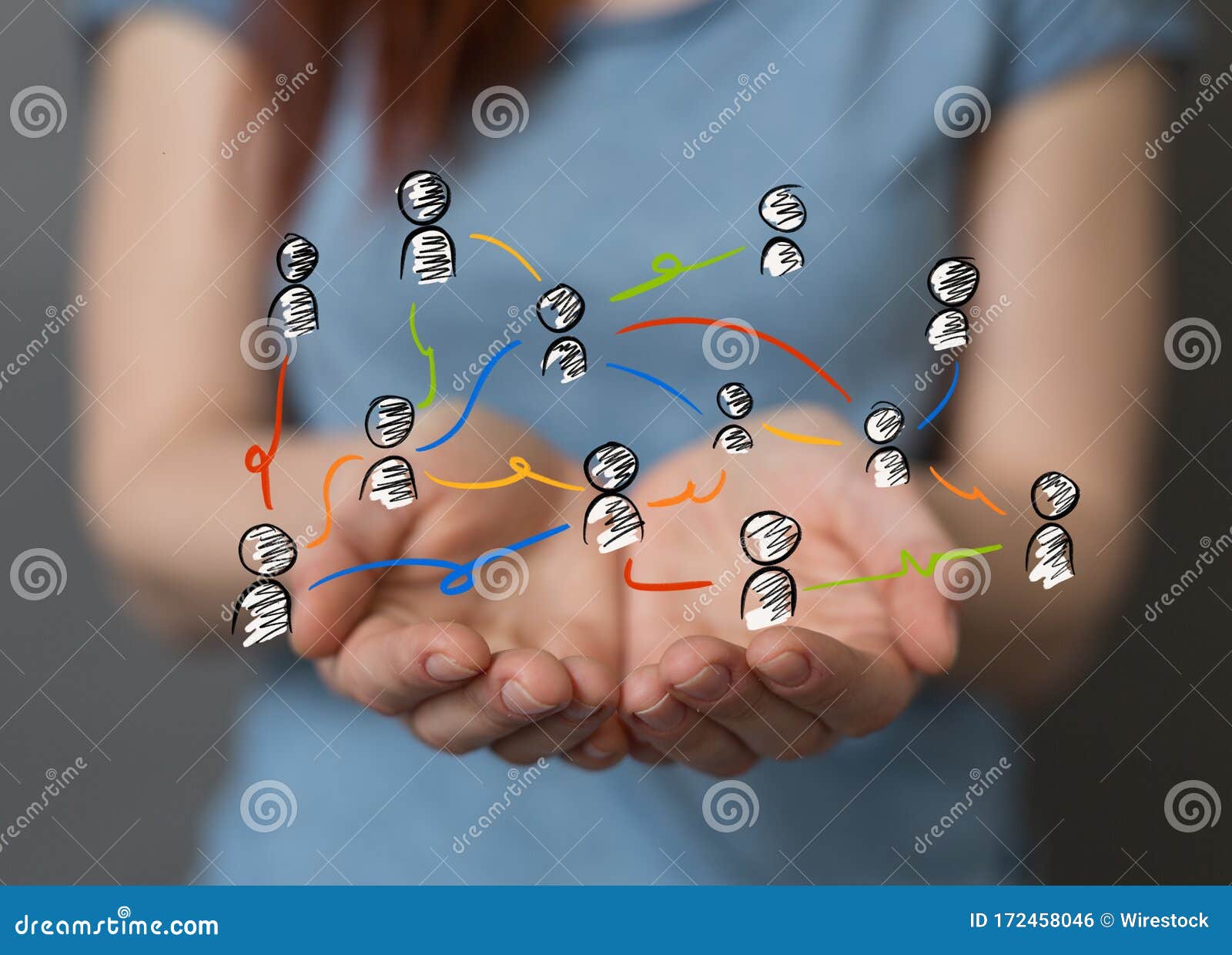 Female Presenting a Virtual Projection of a Team Network - Teamwork ...