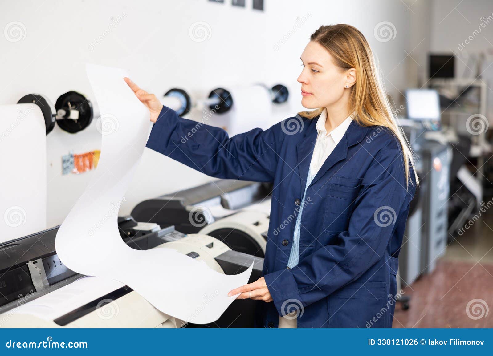 Print Worker Controlling Printing Process on Modern Offset Machine in ...