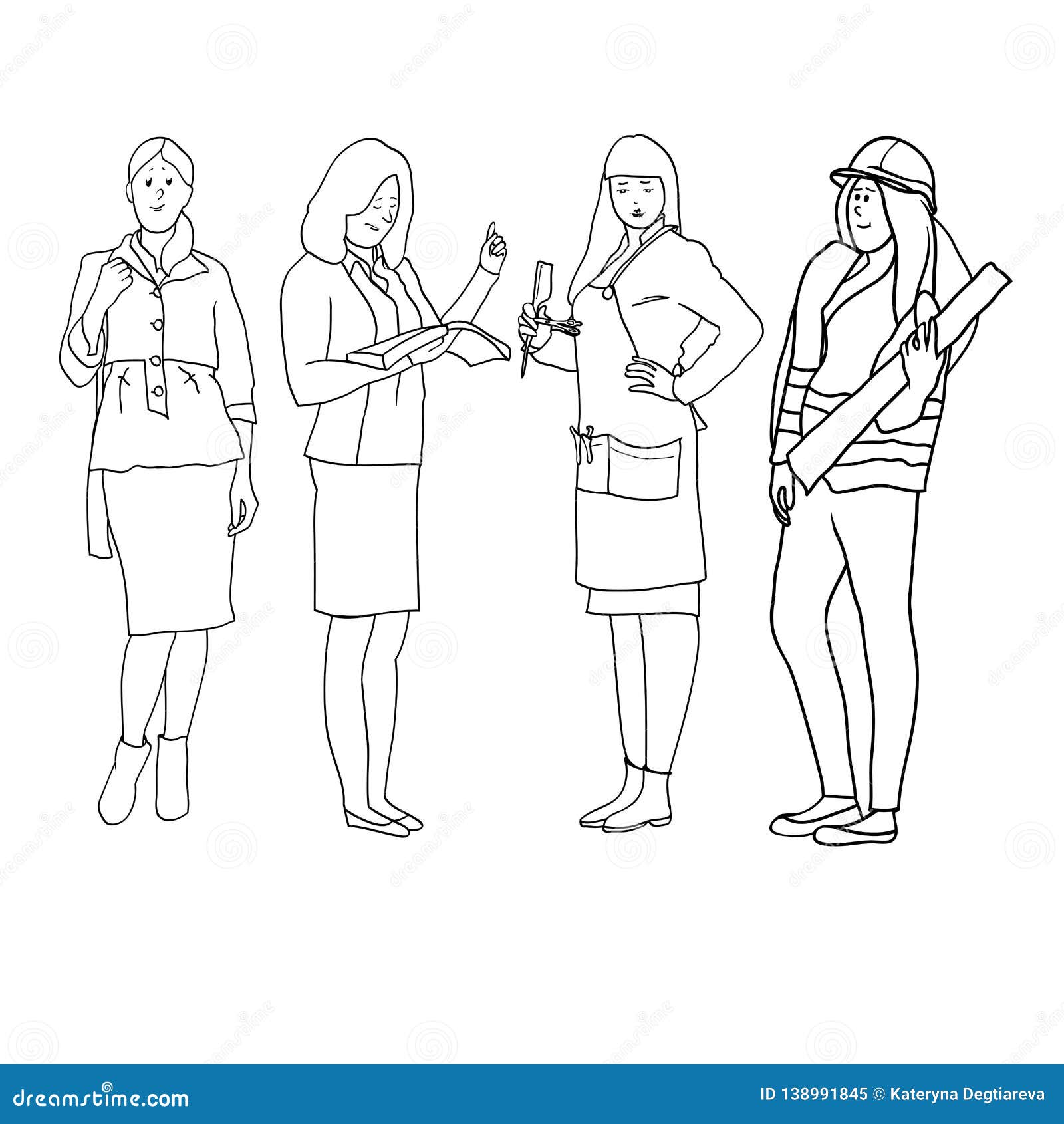 Female professions stock illustration. Illustration of isolated - 138991845