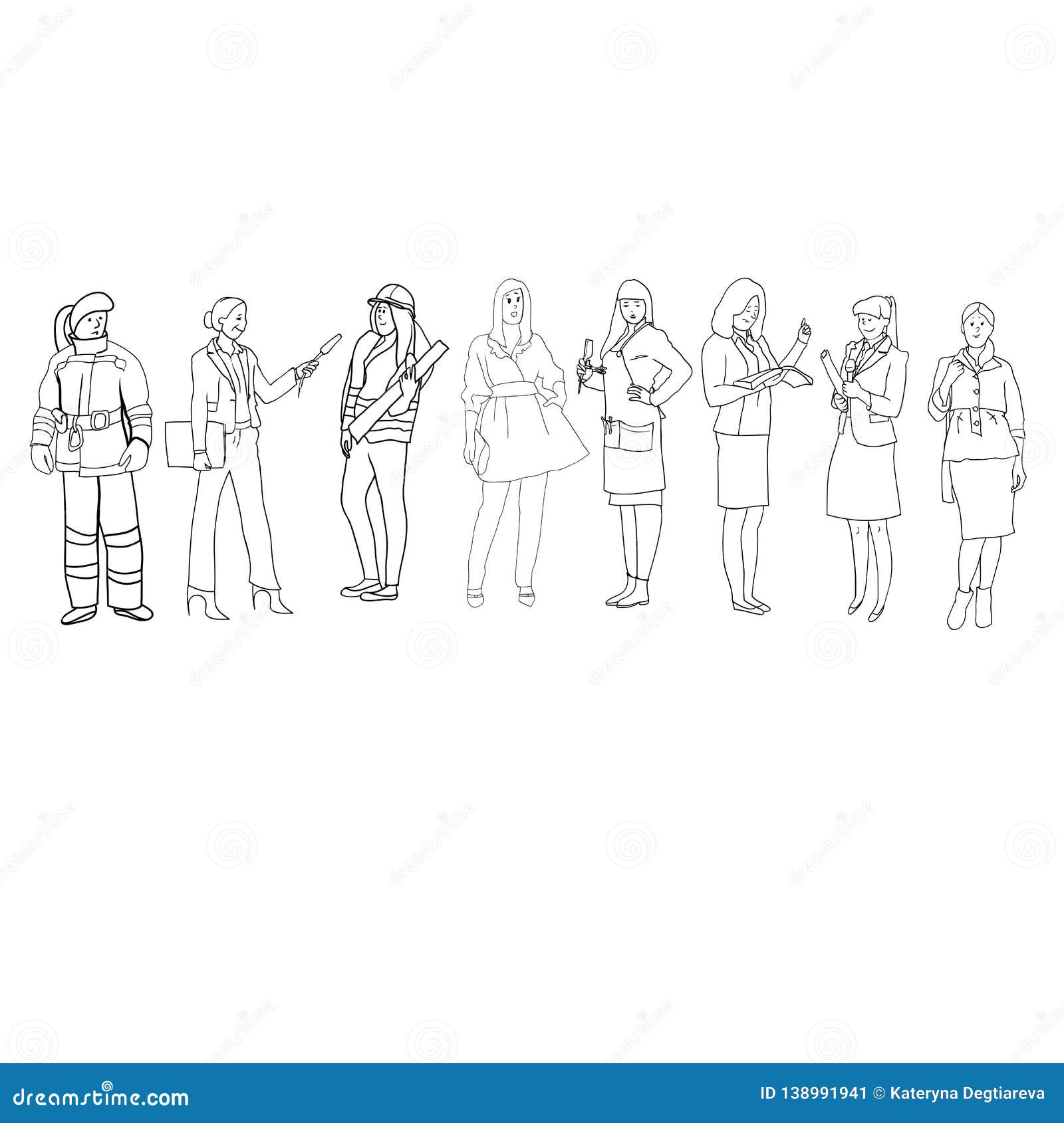 Female professions stock illustration. Illustration of child - 138991941