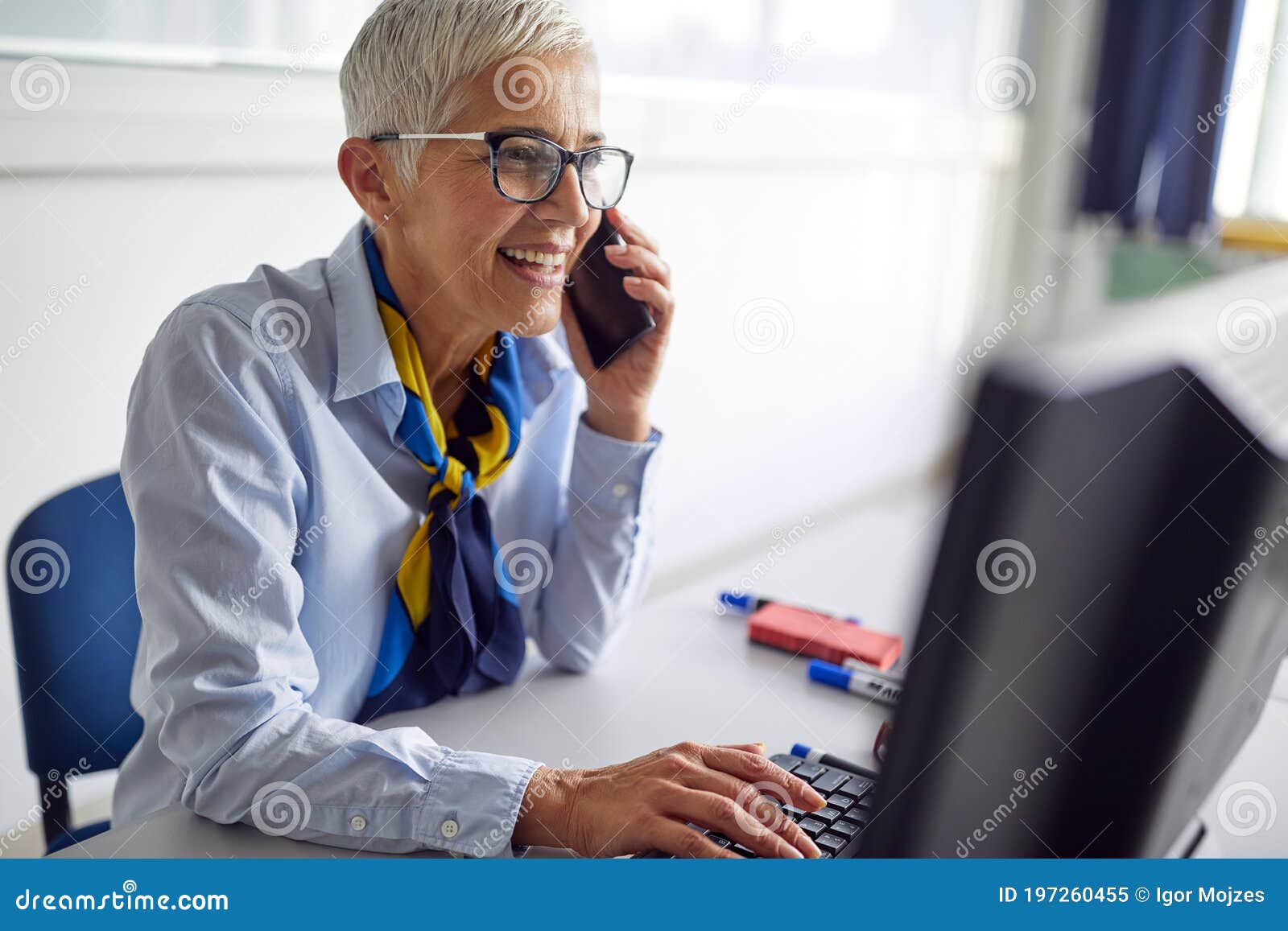 Female Professor Enjoying in the Lecture Break Stock Image - Image of ...