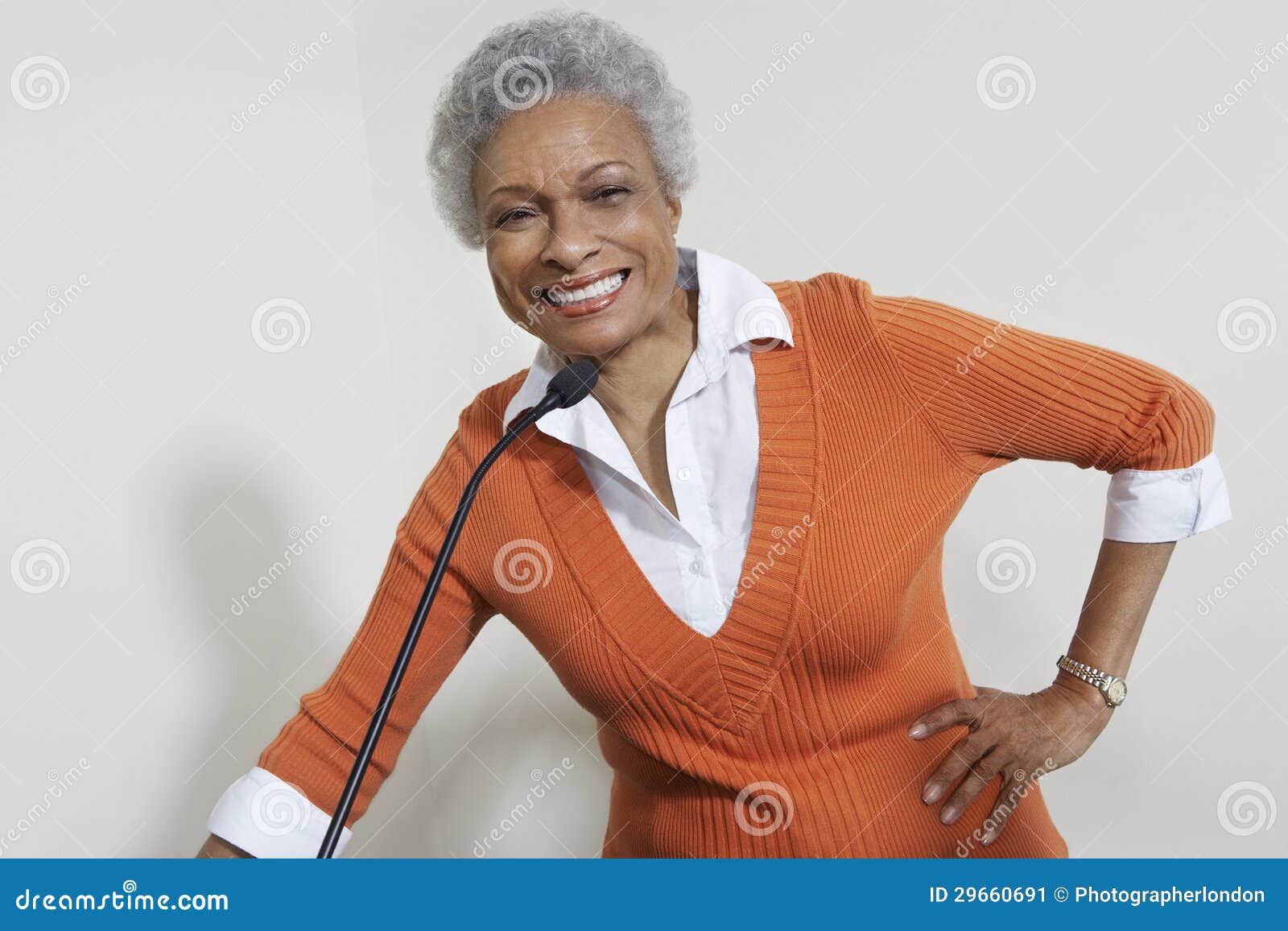 Female Professor Standing Against White Board Stock Image - Image of ...