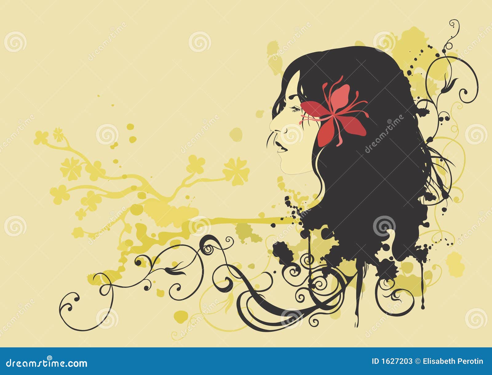 Female profile stock vector. Illustration of pattern, graphic - 1627203