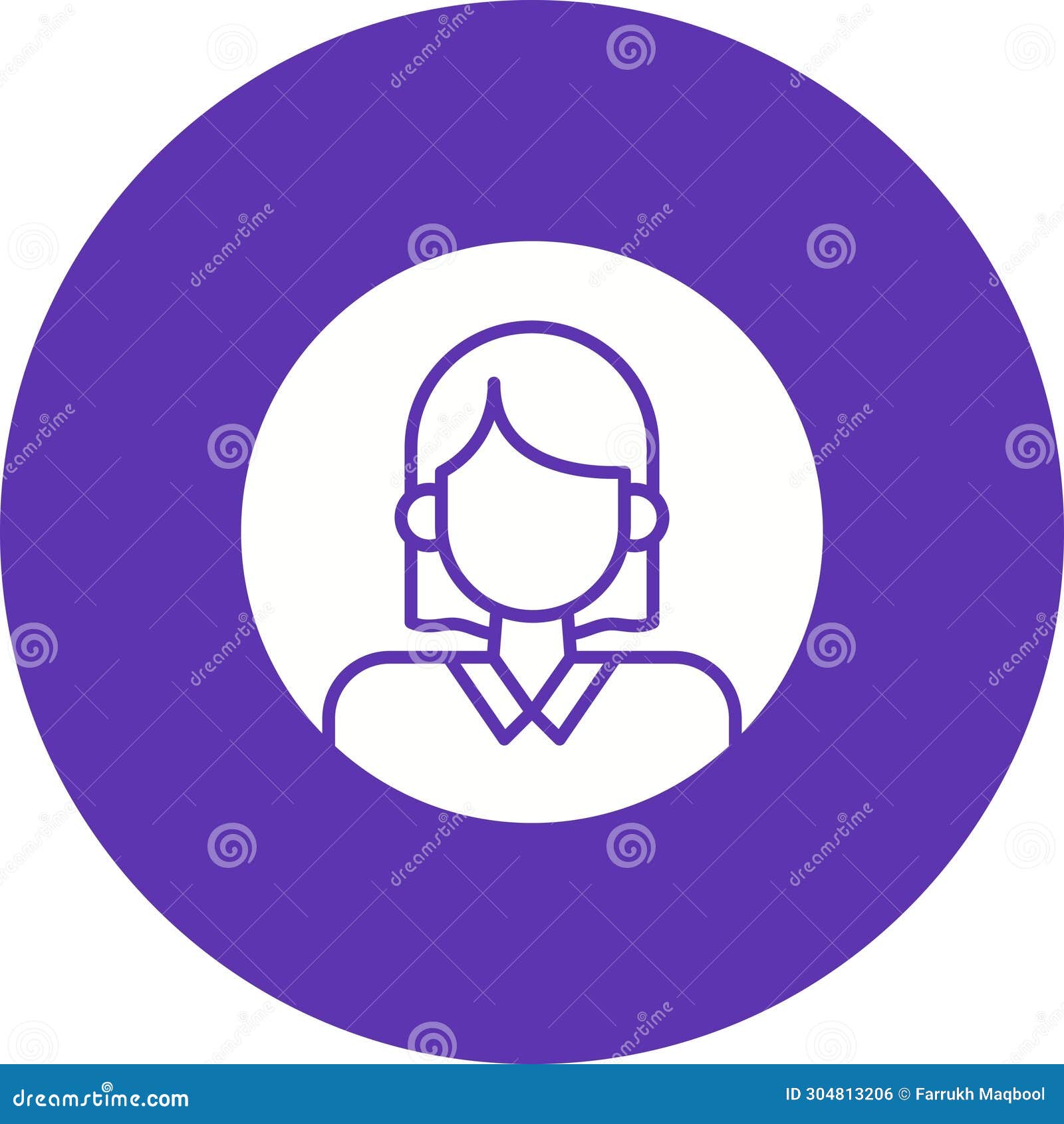 Female Profile Icon Vector Image. Stock Vector - Illustration of girl ...
