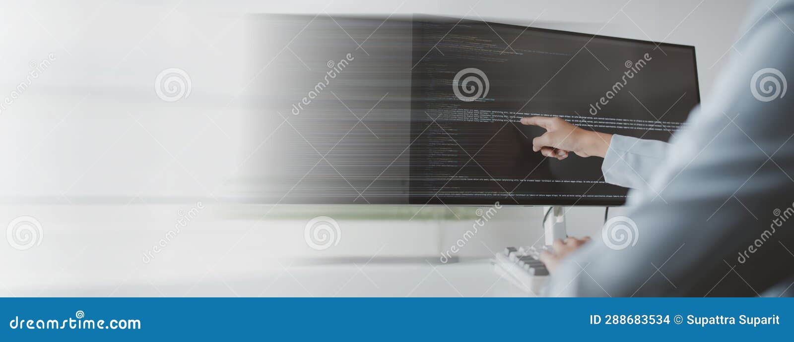 Female Programmer Typing On Computer Keyboard Programmer Designing 6157