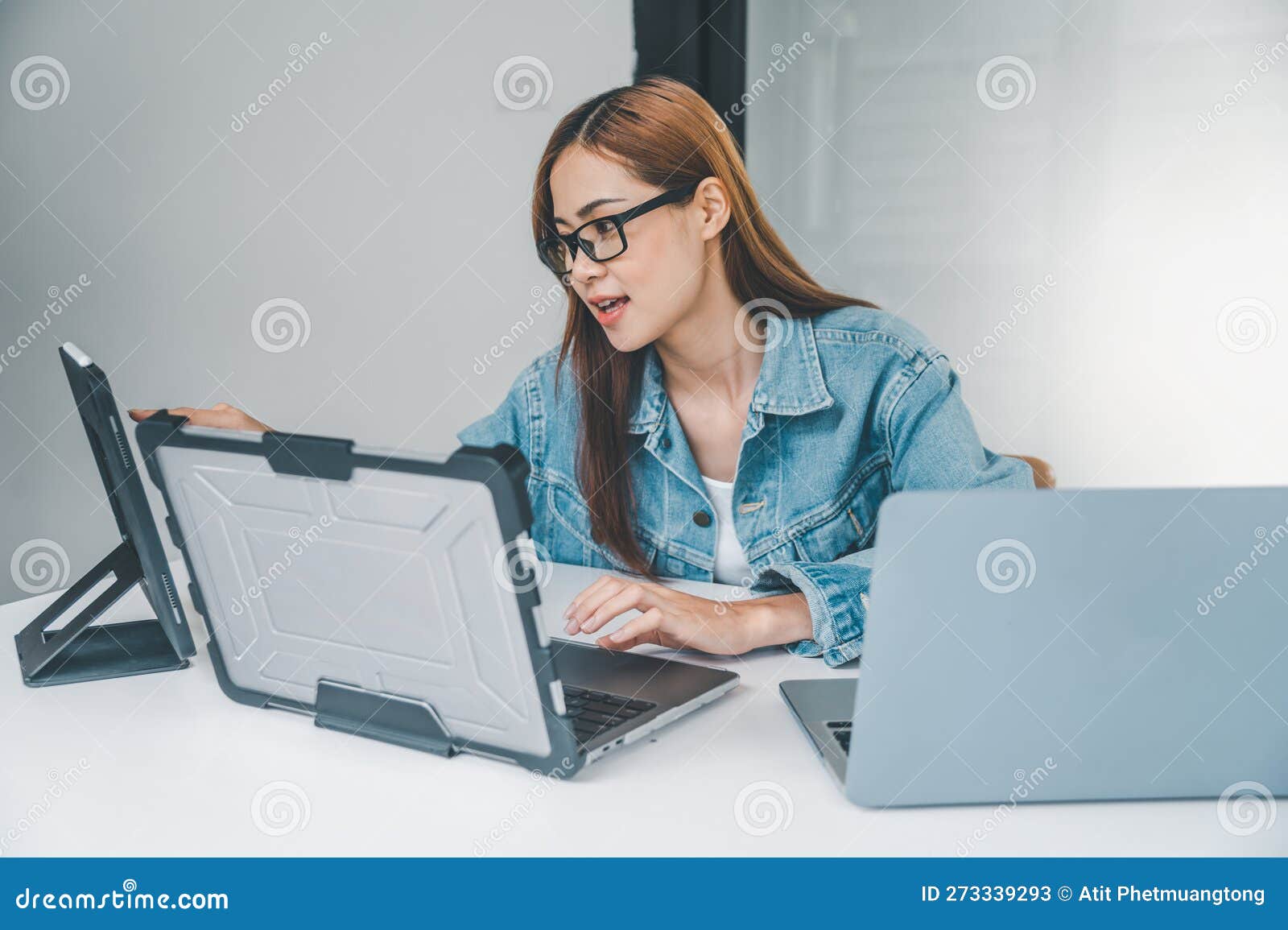 Female Programmer Working on Coding, Software Development and Web ... Female Programmer Working on Coding, Software Development and Web ...