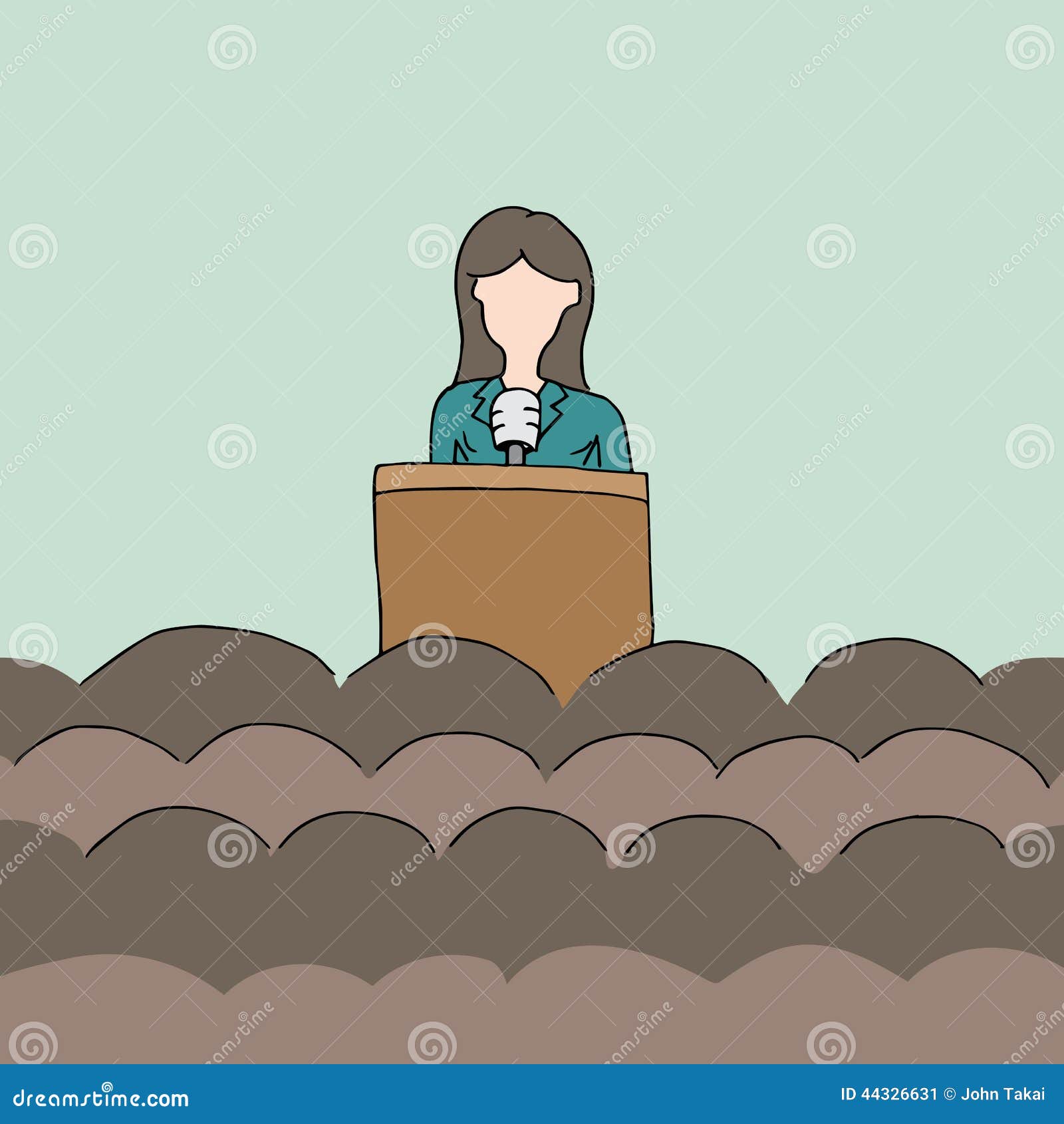 Female Public Speaker Cartoon Vector | CartoonDealer.com #44326631