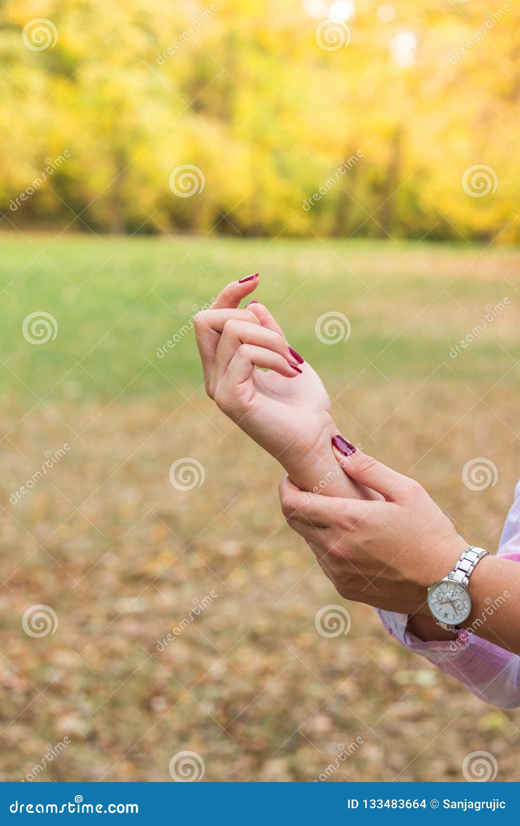 Female Pulse check stock photo. Image of body, cardiologist - 133483664