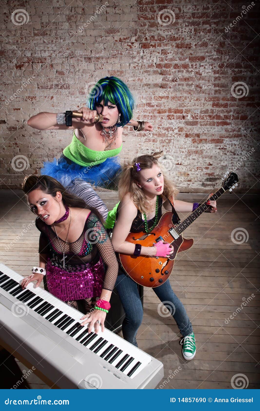 Female punk rock band stock photo. Image of musician - 14857690