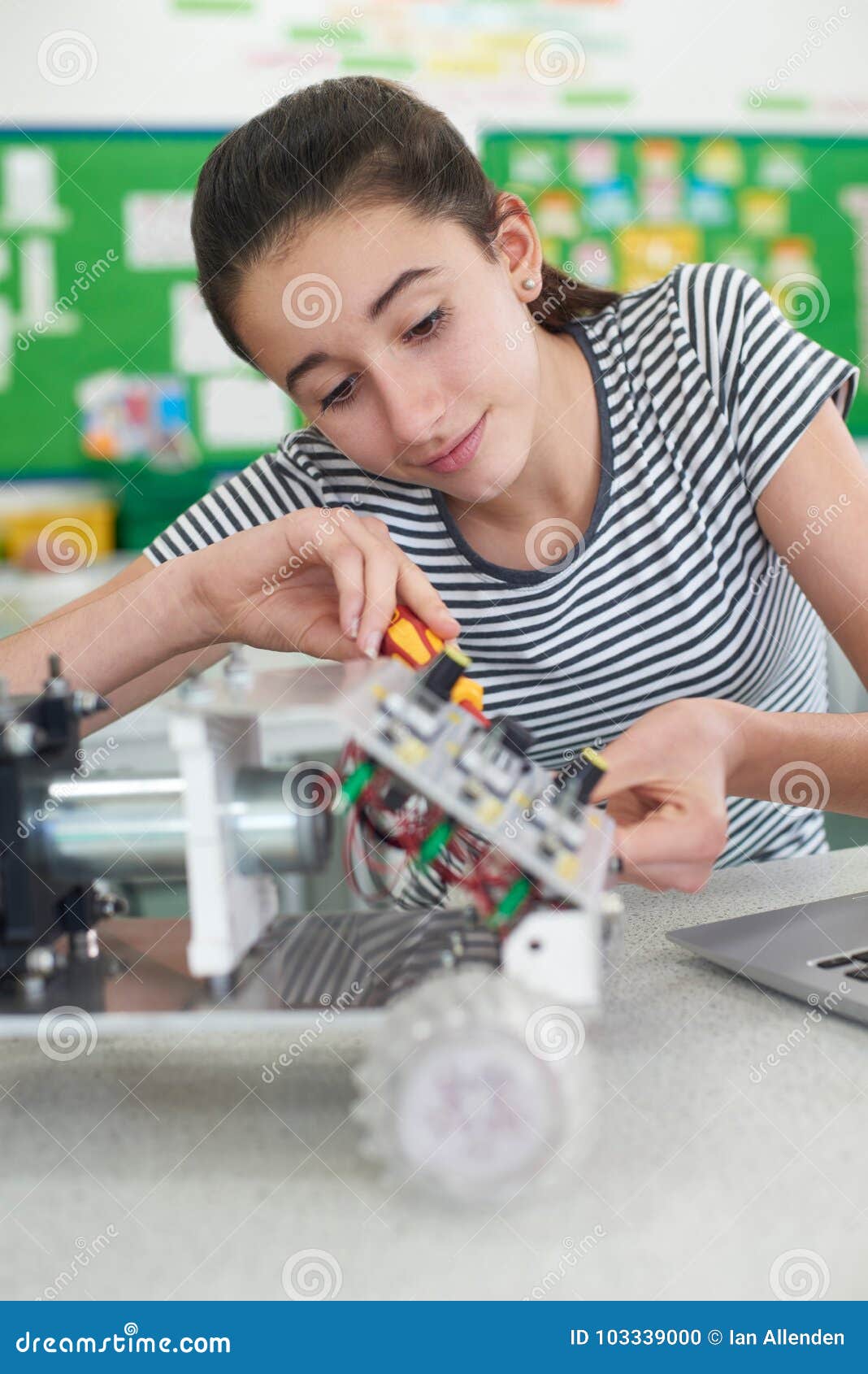 Female Pupil in Science Lesson Studying Robotics Stock Photo - Image of ... Female Pupil in Science Lesson Studying Robotics Stock Photo - Image of ...