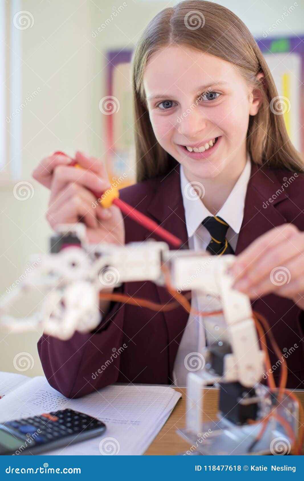 Female Pupil Wearing School Uniform in Science Lesson Studying R Stock ... Female Pupil Wearing School Uniform in Science Lesson Studying R Stock ...