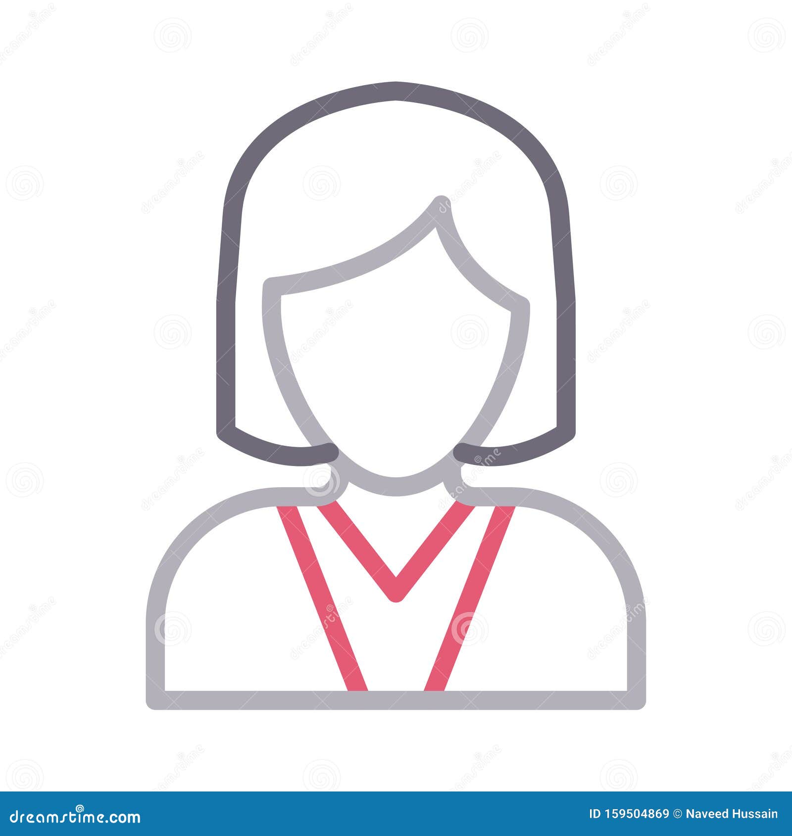 Female Reception Vector Color Line Icon Stock Vector - Illustration of ...