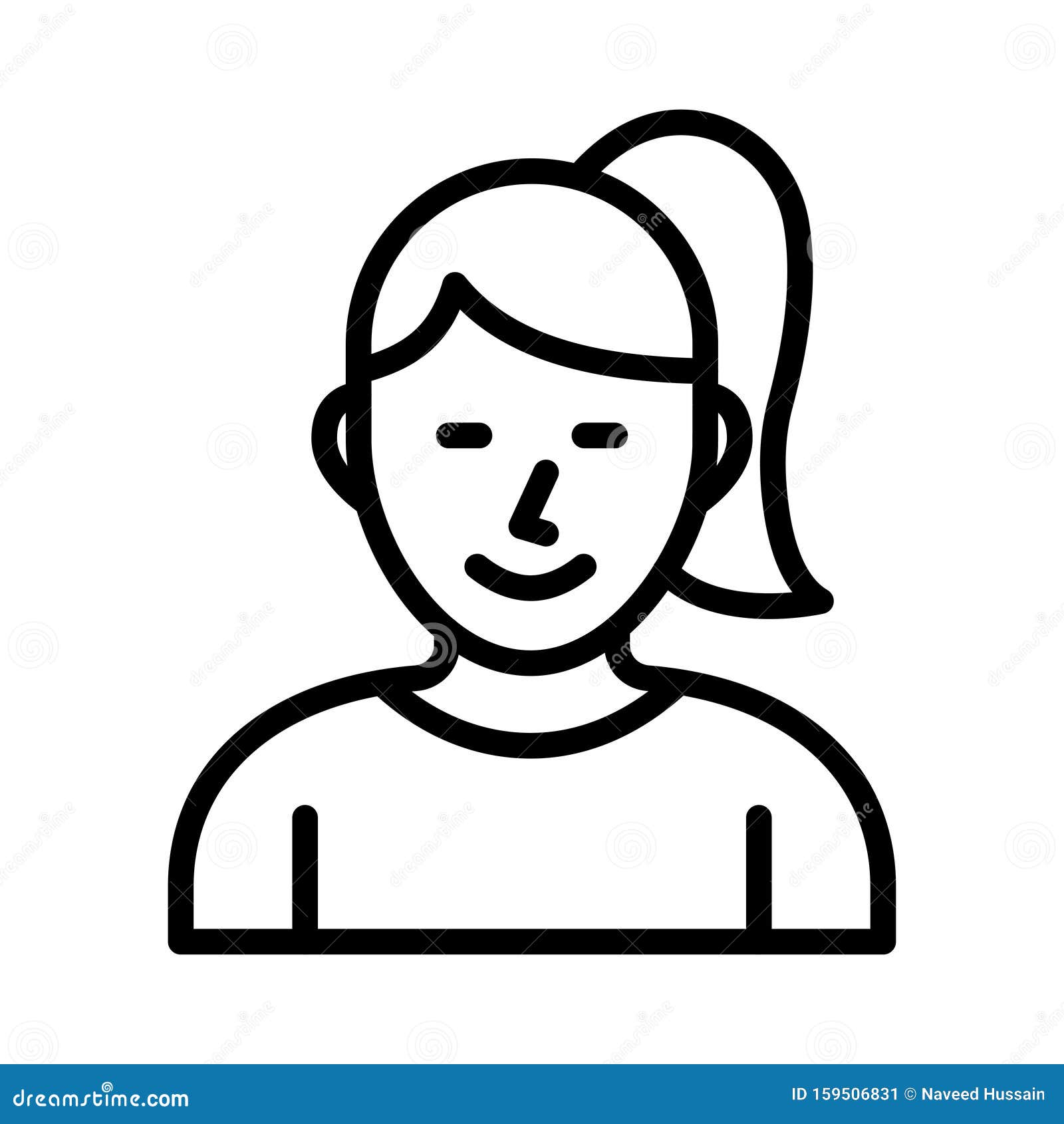 Female Reception Vector Thin Line Icon Stock Vector - Illustration of ...
