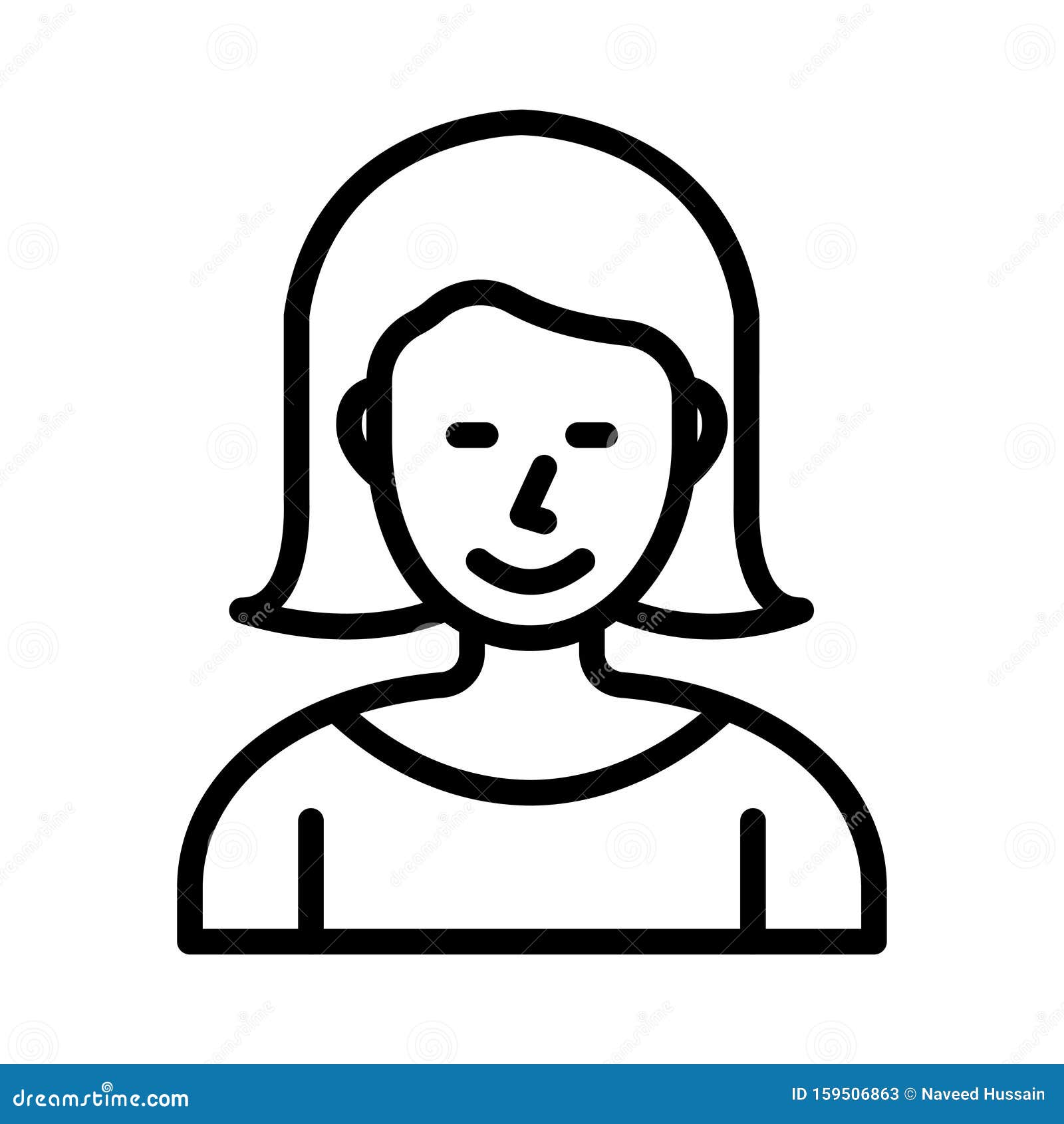 Female Reception Vector Thin Line Icon Stock Vector - Illustration of ...